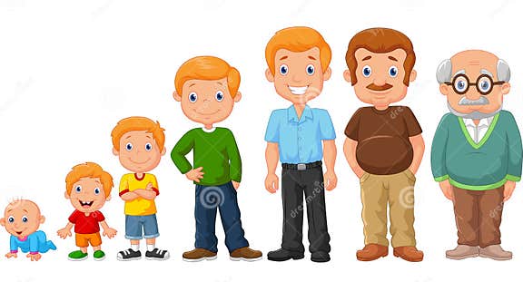 Cartoon Development Stages of Man Stock Vector - Illustration of ...