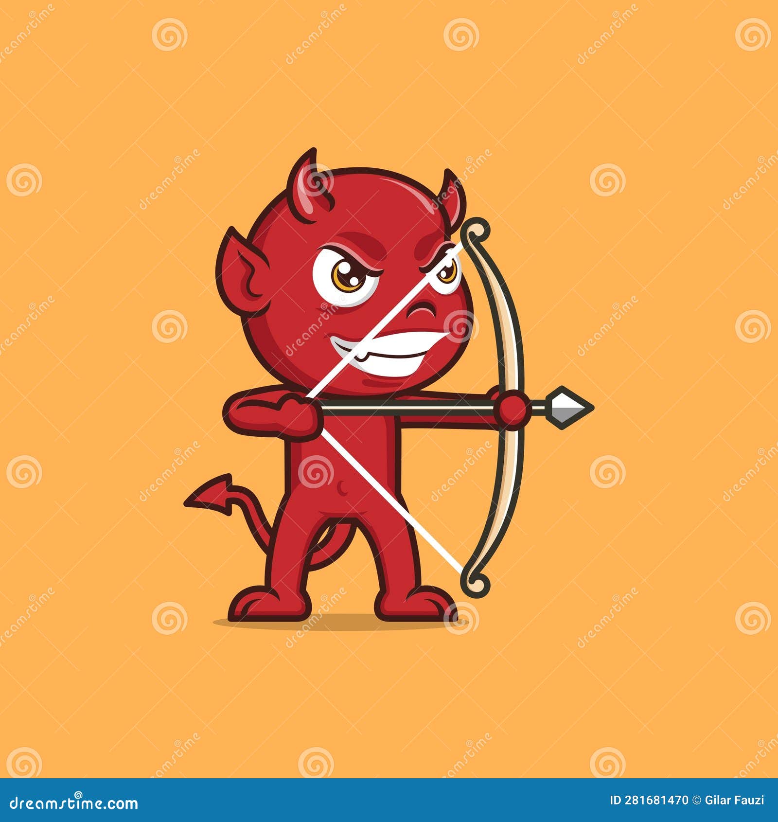 Cartoon devil archer stock vector. Illustration of arrow - 281681470