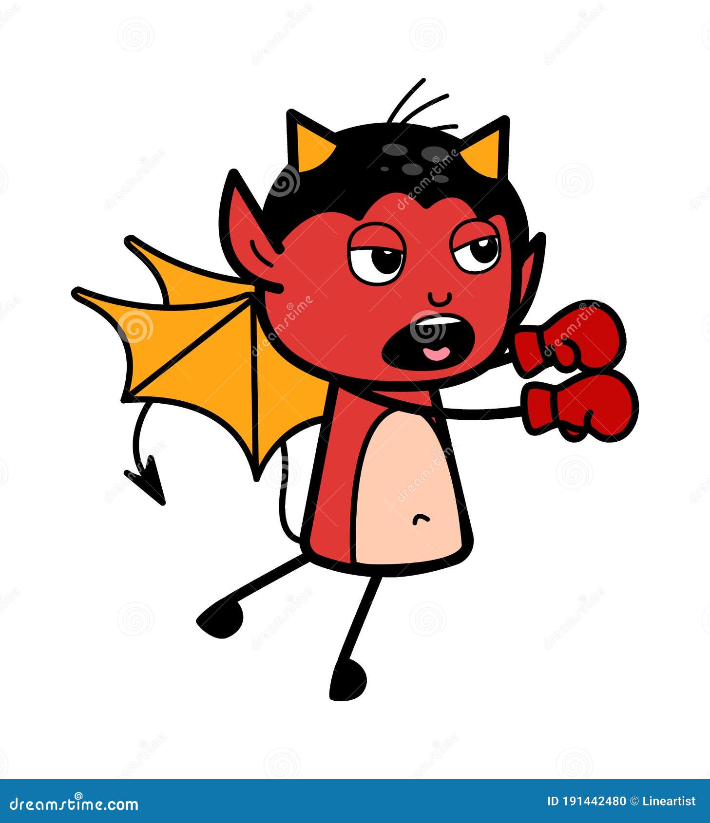 Cartoon Devil Boxing stock illustration. Illustration of demon - 191442480