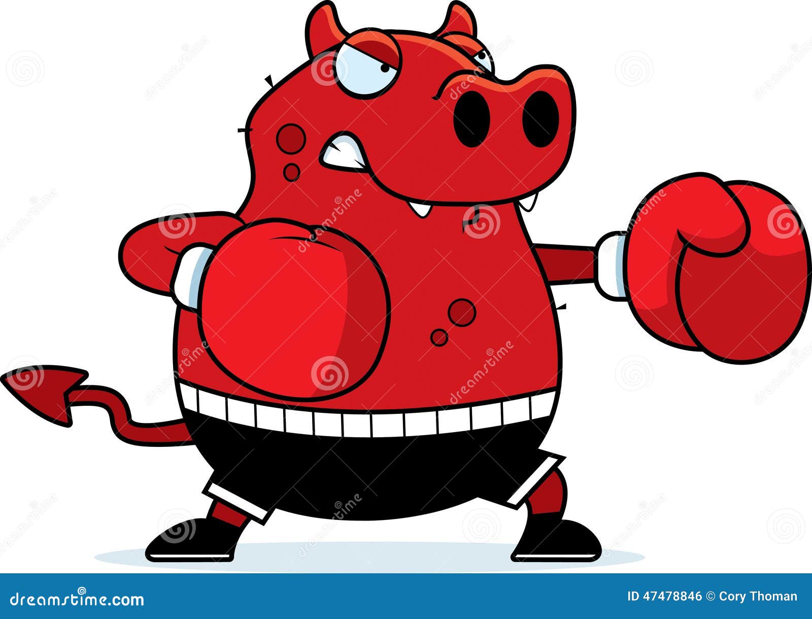 Cartoon Devil Boxing stock vector. Illustration of smiling - 47478846