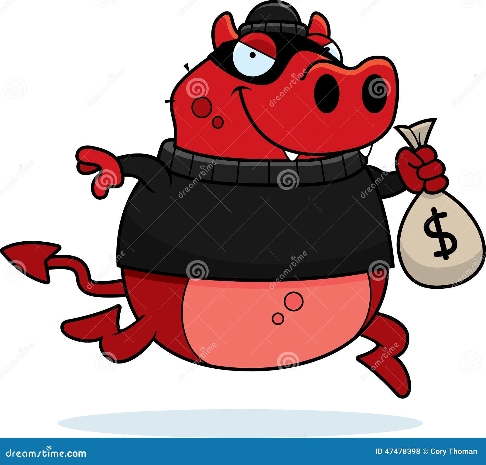 Cartoon Devil Burglar stock vector. Illustration of thief - 47478398