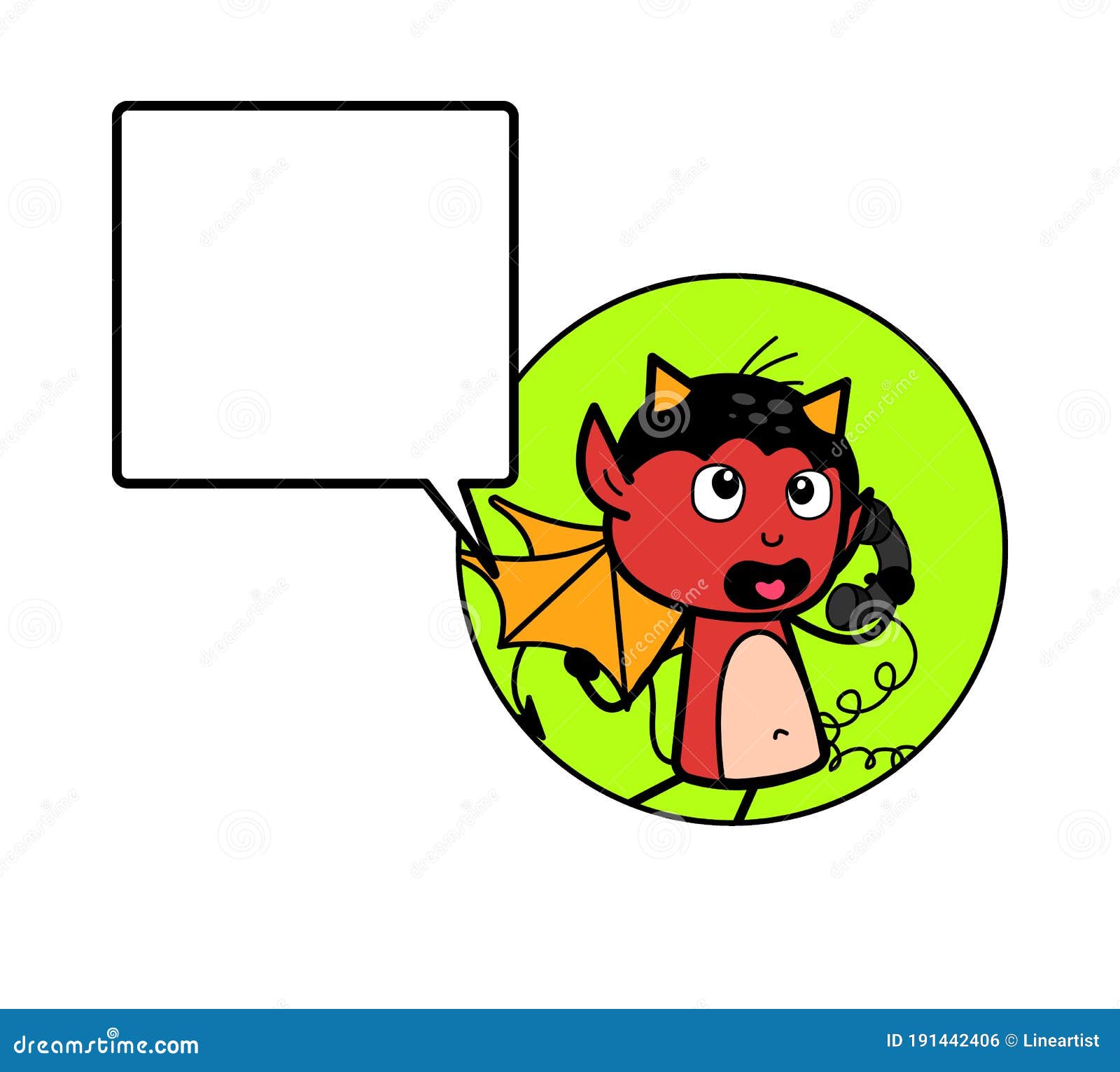 Cartoon Devil Calling on Cell Phone Stock Illustration - Illustration ...