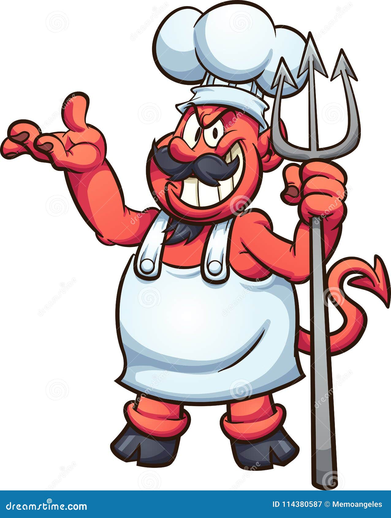 Cartoon Devil Chef With Trident | CartoonDealer.com #114380587