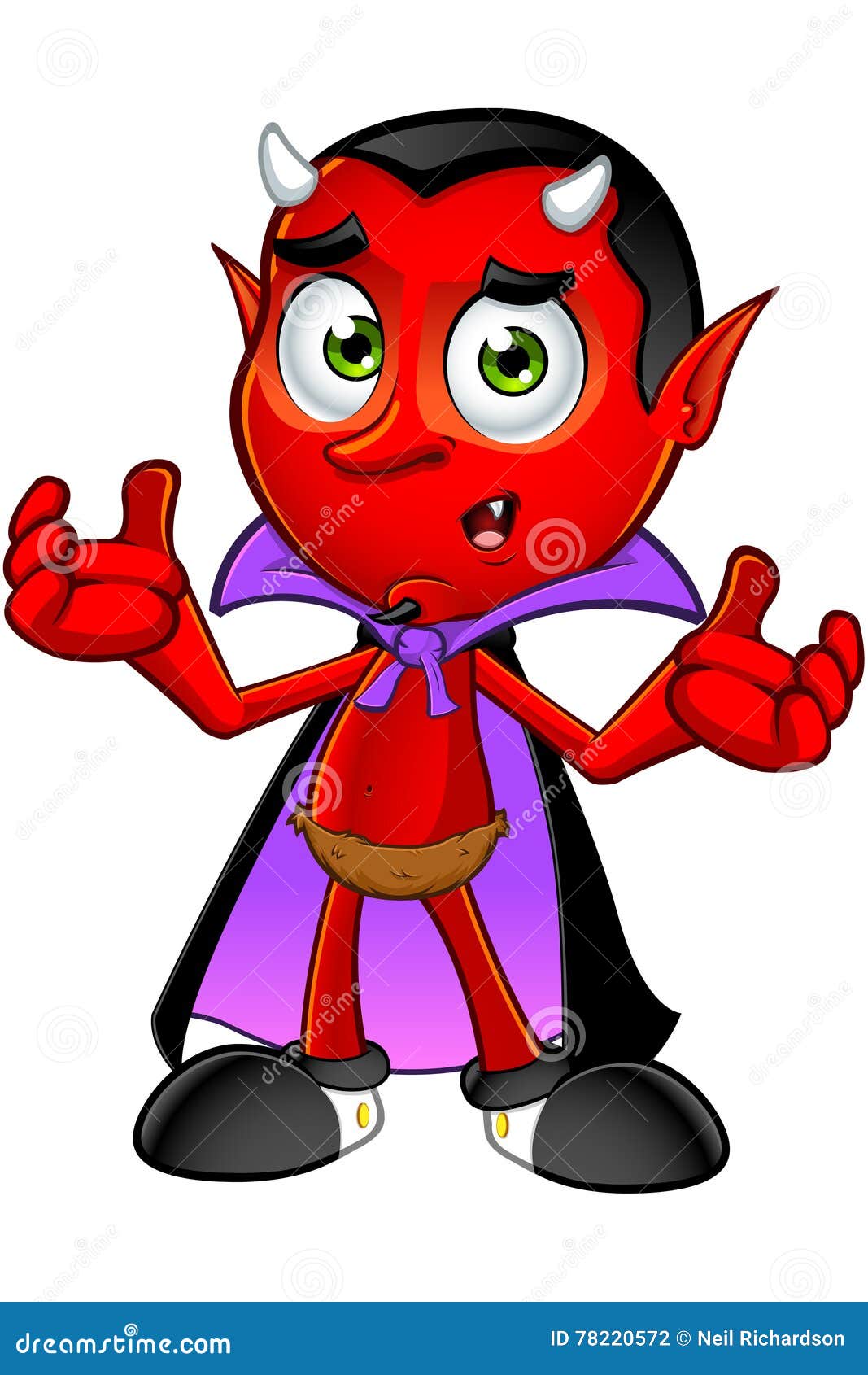 Cartoon Devil - Confused stock vector. Illustration of devil - 78220572