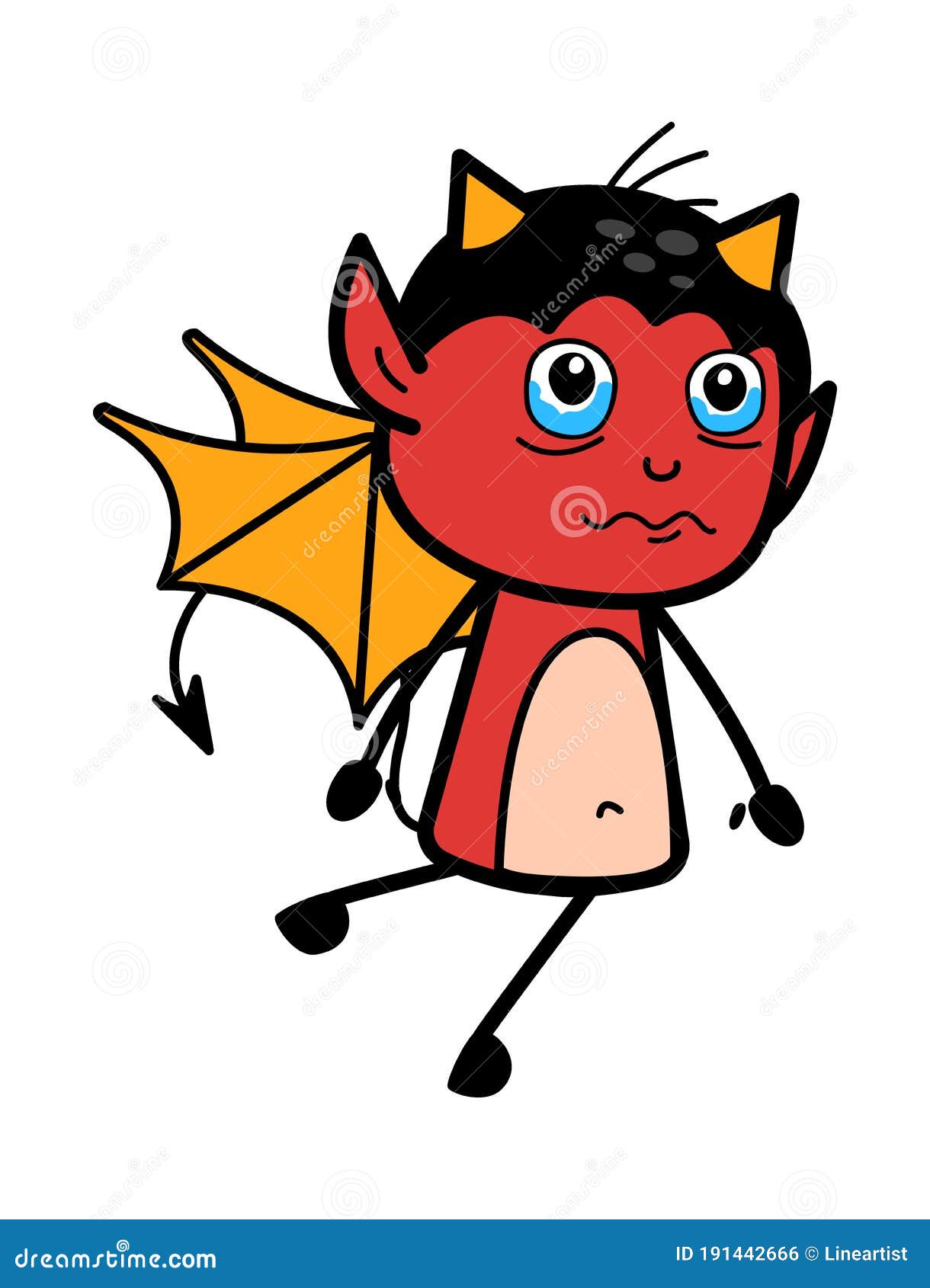 Cartoon Devil Crying stock illustration. Illustration of disappoint ...