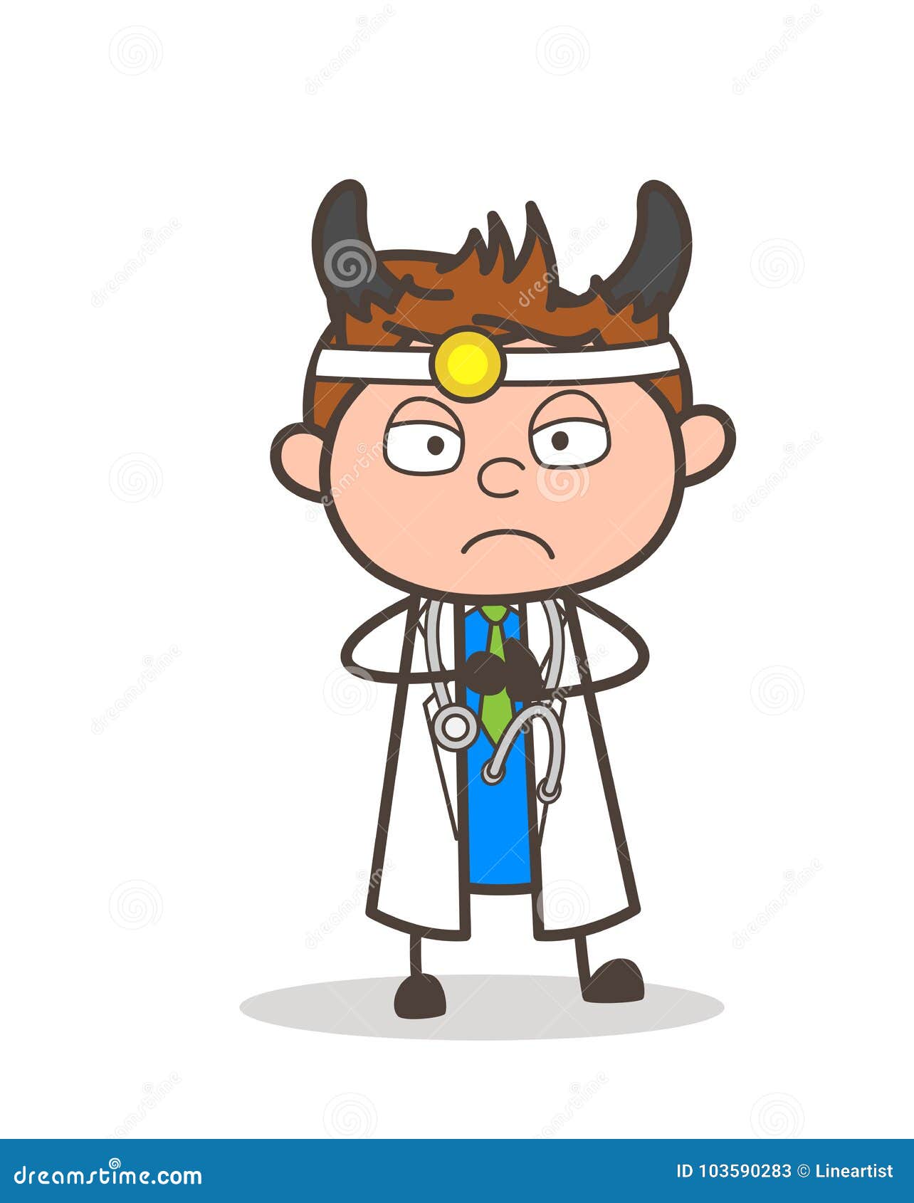 Cartoon Devil Doctor Vector Illustration Stock Illustration ...