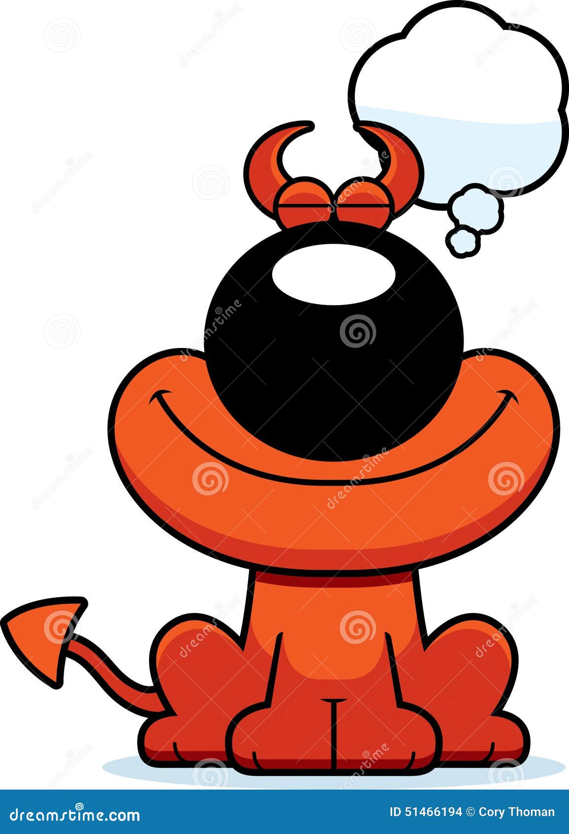 Cartoon Devil Dreaming stock vector. Illustration of sleeping - 51466194