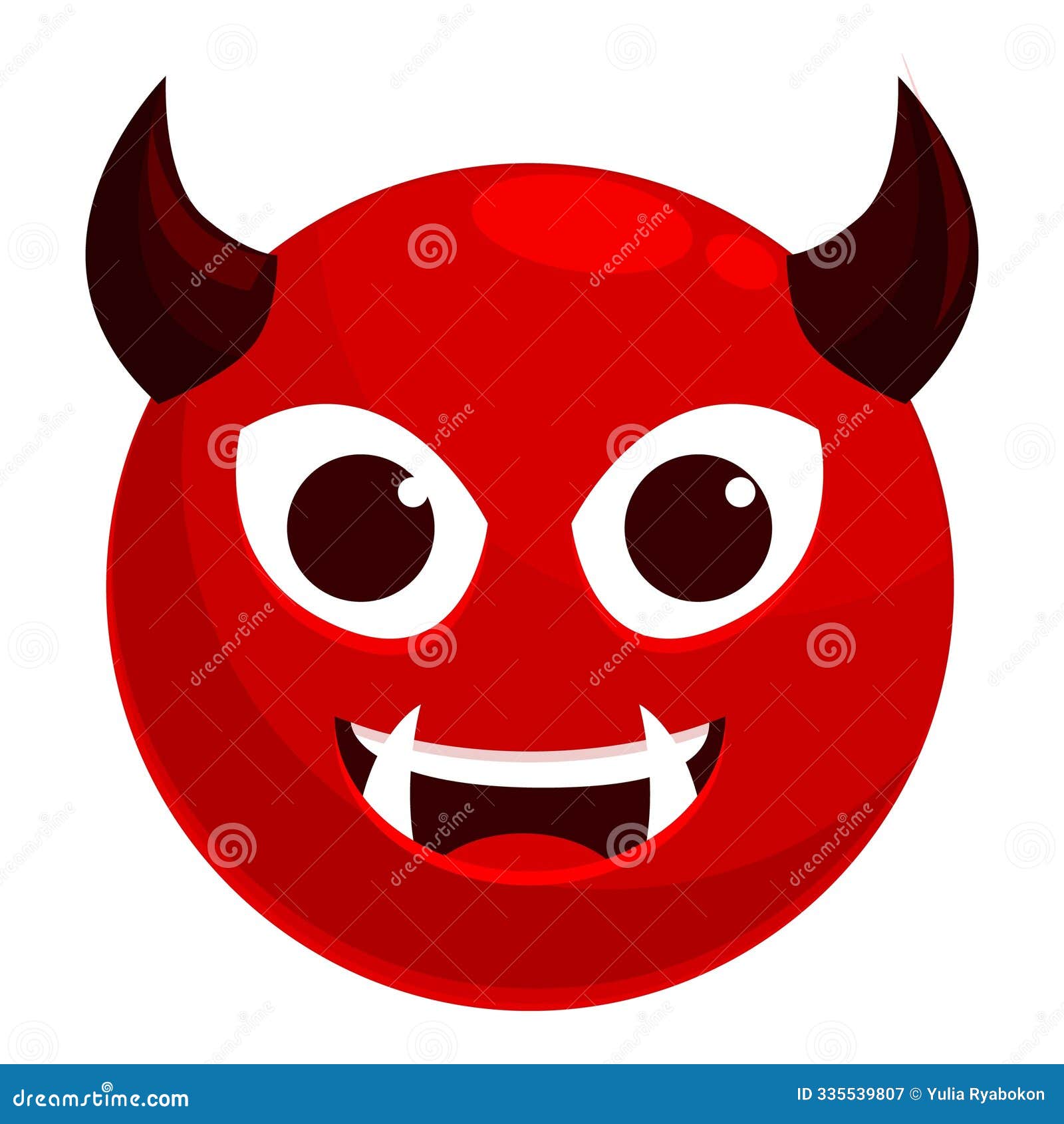 Red Devil Emoji Showing Its Teeth and Looking Mischievous Stock ...