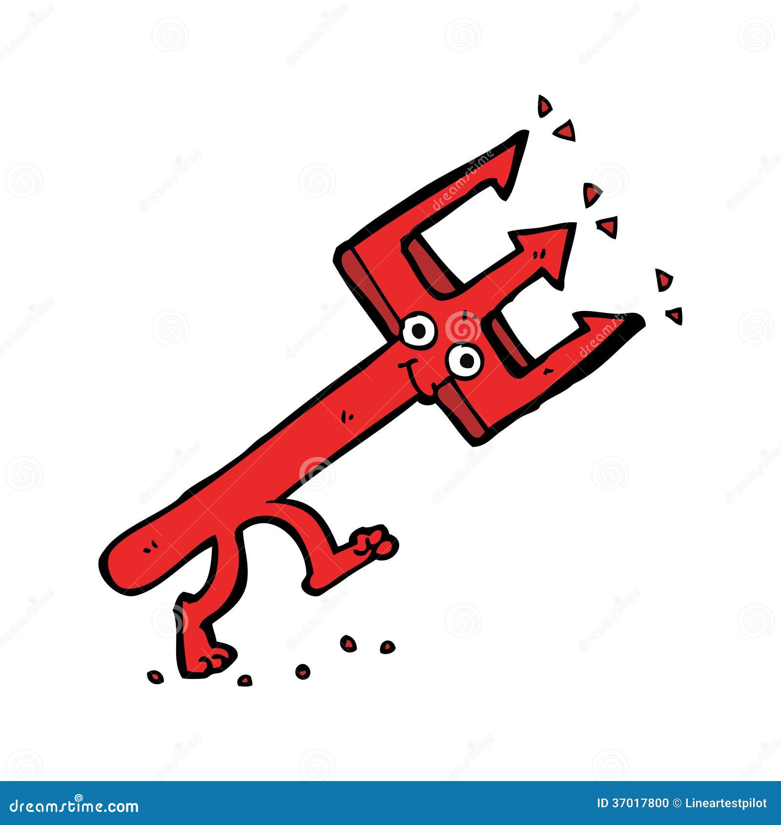 Cartoon devil fork stock vector. Illustration of traditional - 37017800