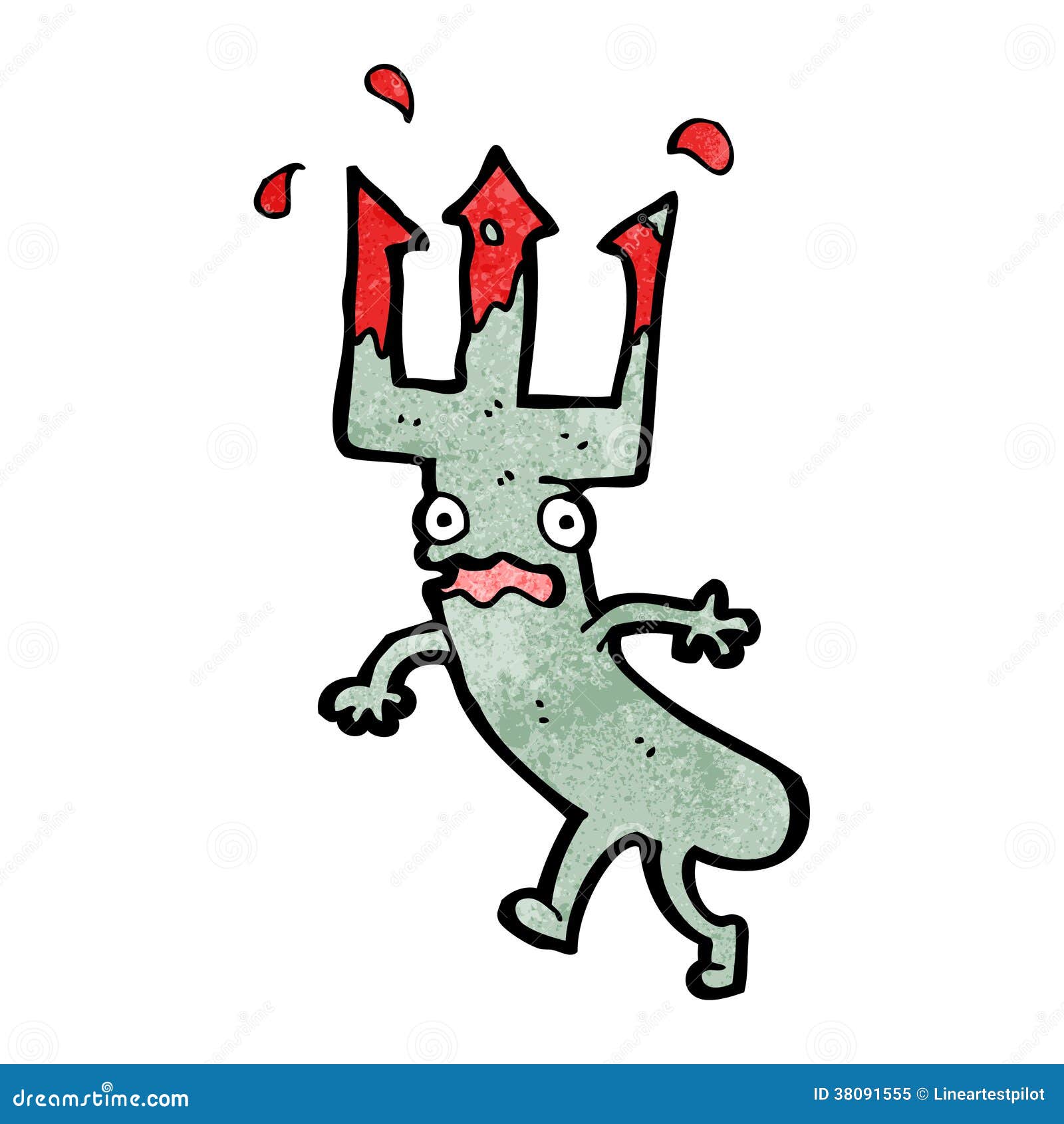 Cartoon devil fork monster stock vector. Illustration of devil - 38091555