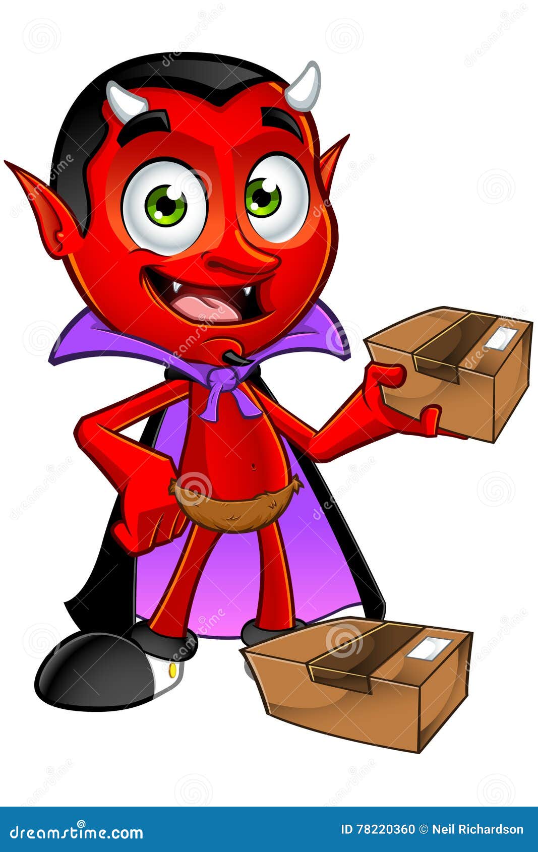 Cartoon Devil - Holding Parcel Stock Vector - Illustration of devil ...