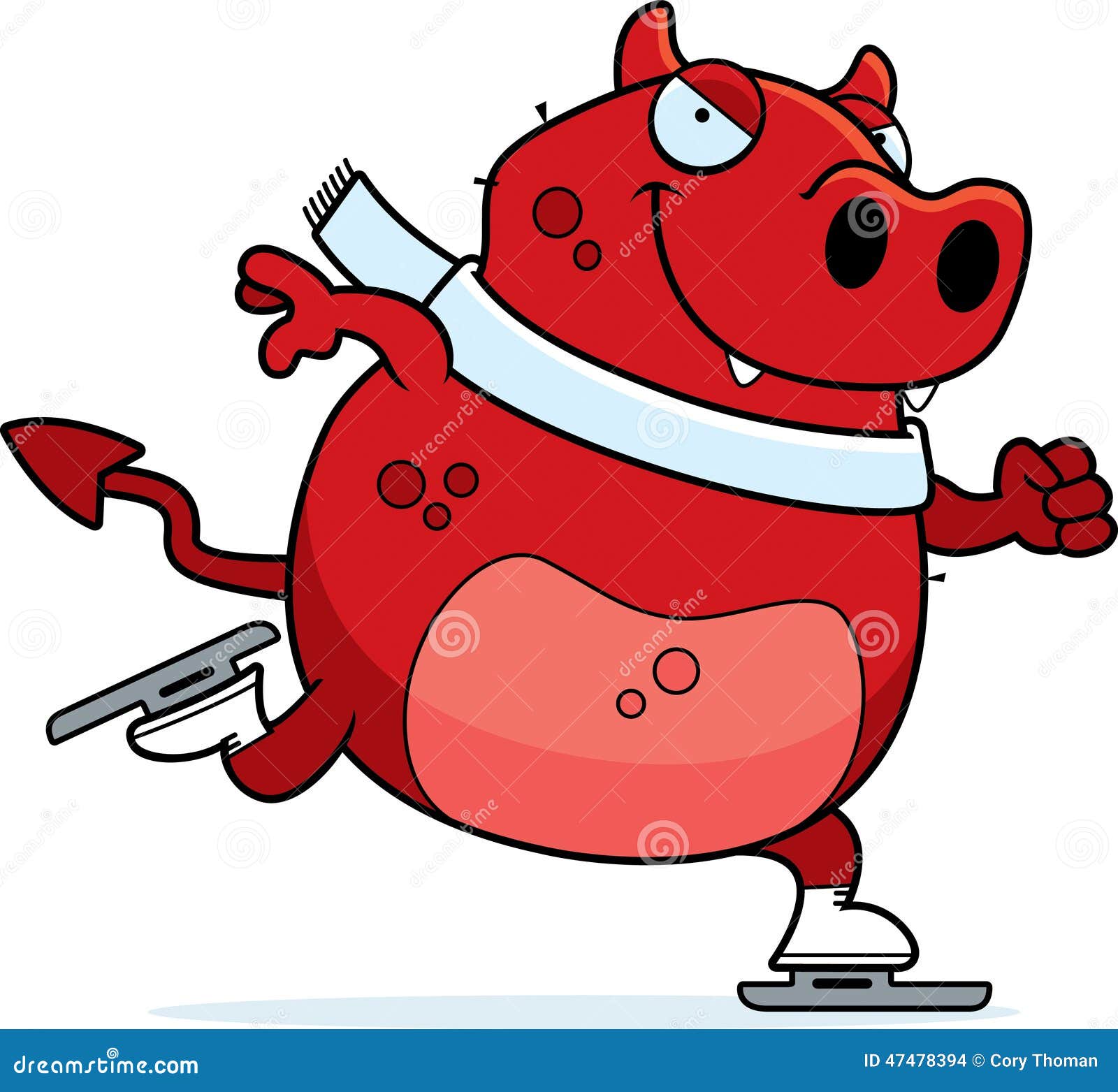 Cartoon Devil Ice Skating stock vector. Illustration of graphic - 47478394