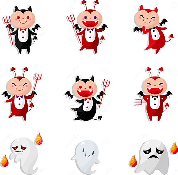 Cartoon devil icon card stock vector. Illustration of isolated - 22597499