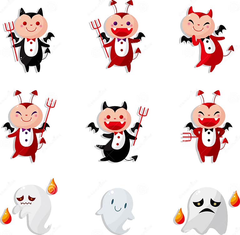 Cartoon devil icon card stock vector. Illustration of isolated - 22597499