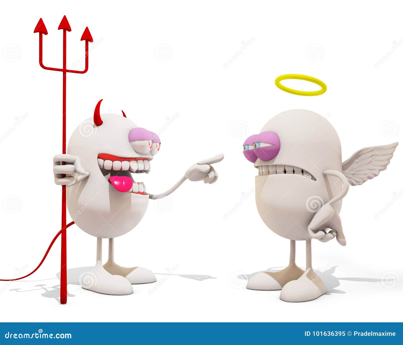 Devil Laughing And Holding A Trident. Vector Illustration With Simple ...