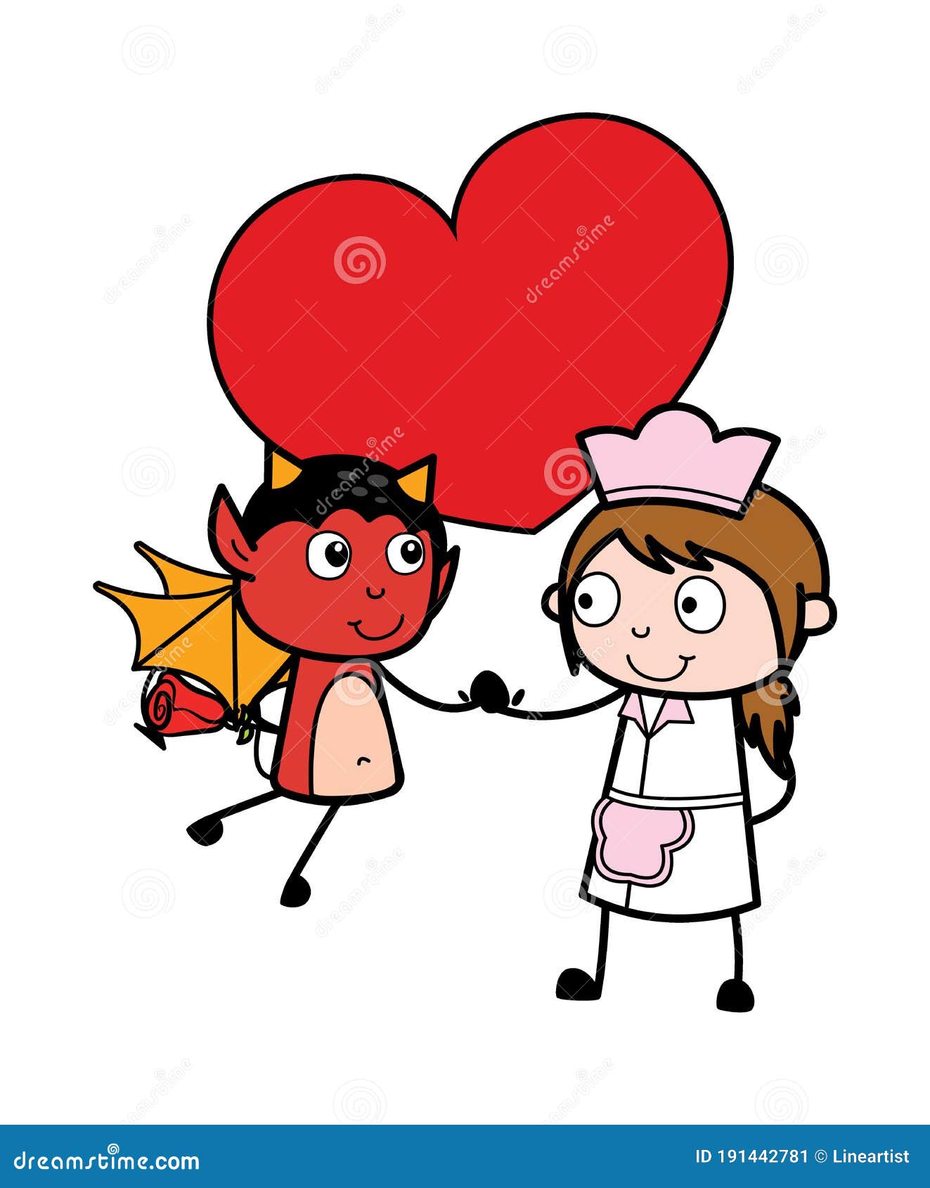 Cartoon Devil in Love stock illustration. Illustration of cartoon ...