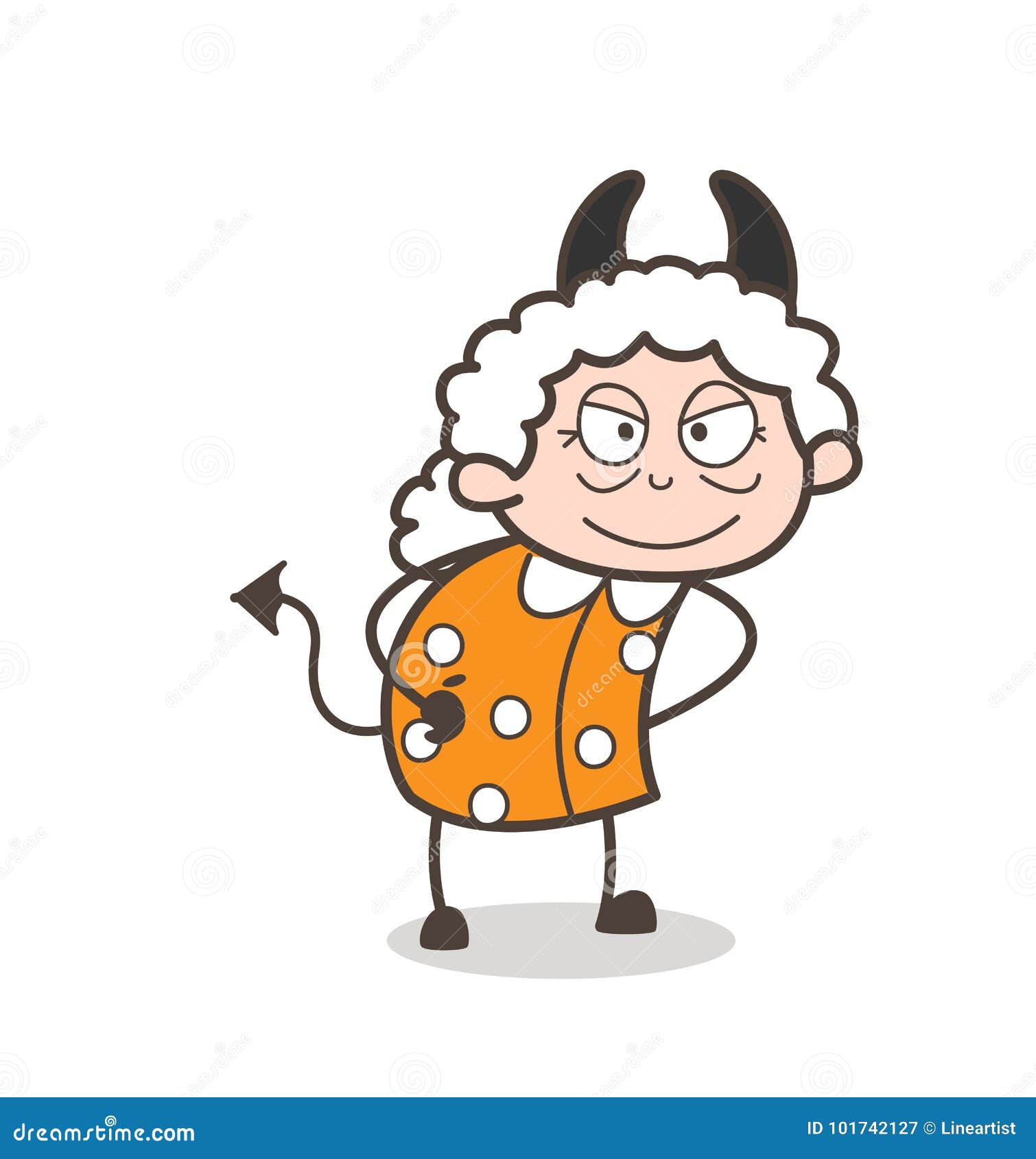Cartoon Devil Old Granny Vector Character Stock Illustration ...