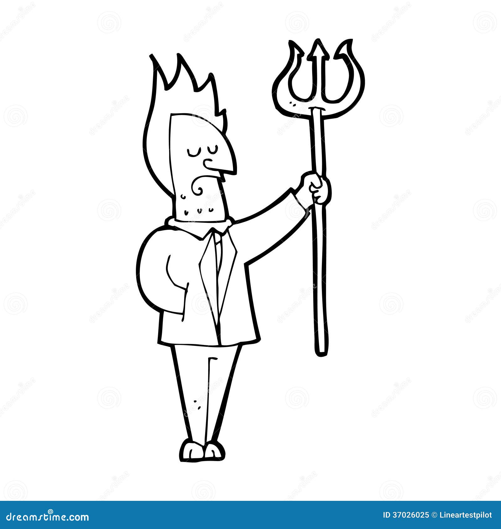 Cartoon Devil with Pitchfork Stock Illustration - Illustration of ...