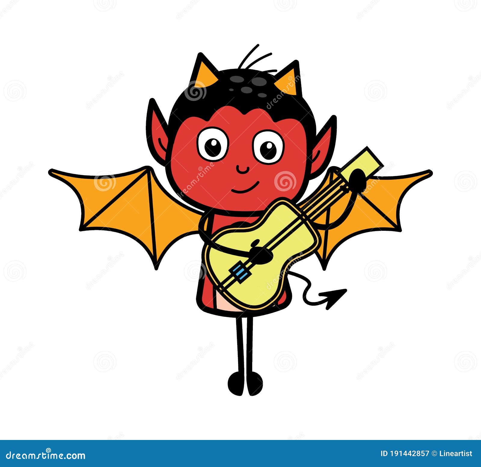 Cartoon Devil Playing Guitar Stock Illustration - Illustration of ...