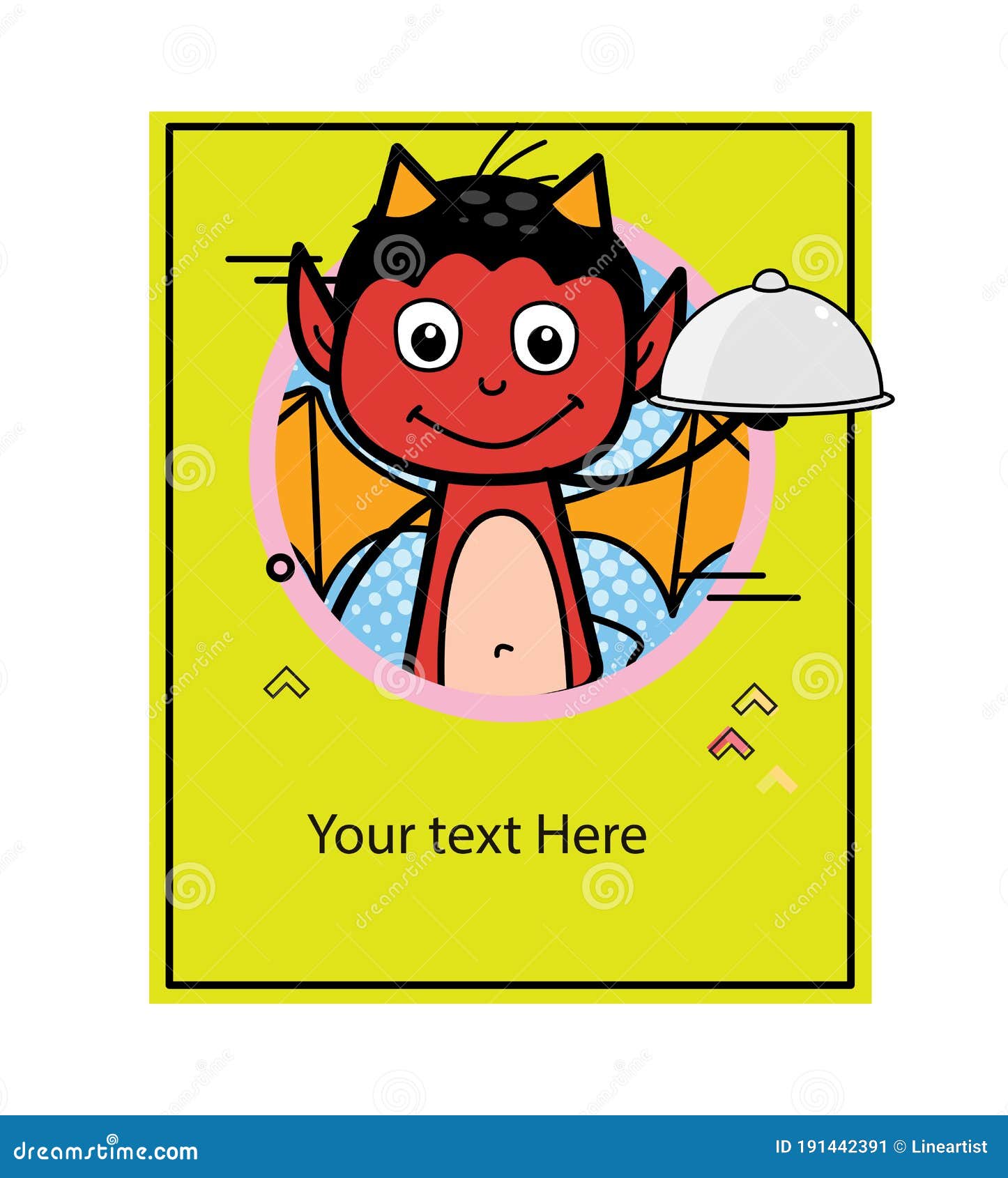 Cartoon Devil on Poster with Text Stock Illustration - Illustration of ...