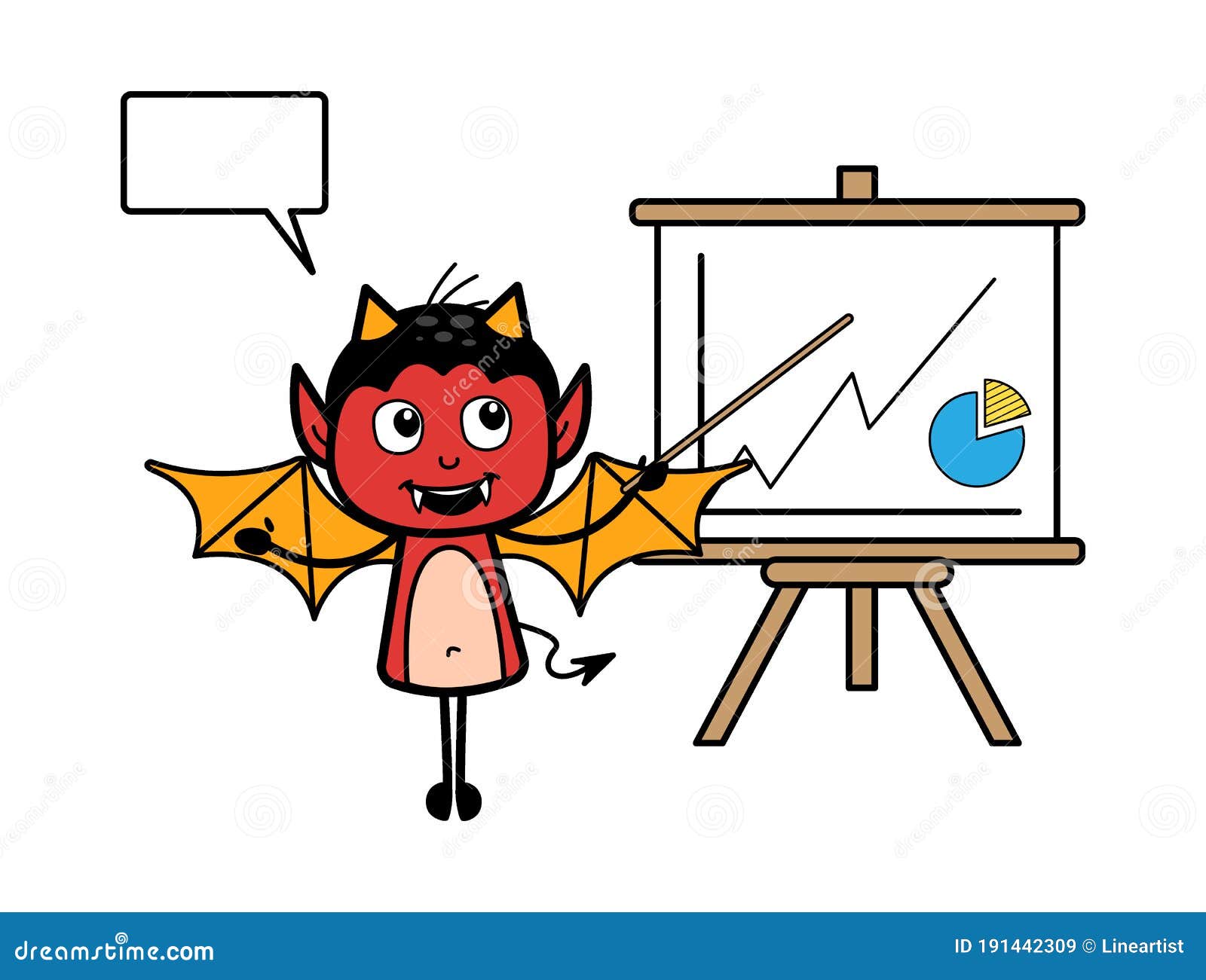 Cartoon Devil with Presentation Baord Stock Illustration - Illustration ...