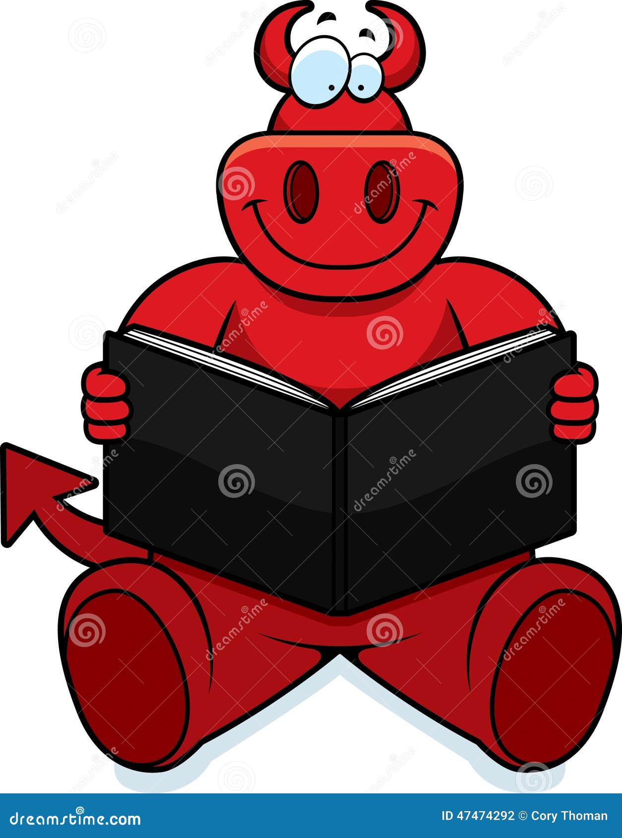 Cartoon Devil Reading stock vector. Illustration of clip - 47474292