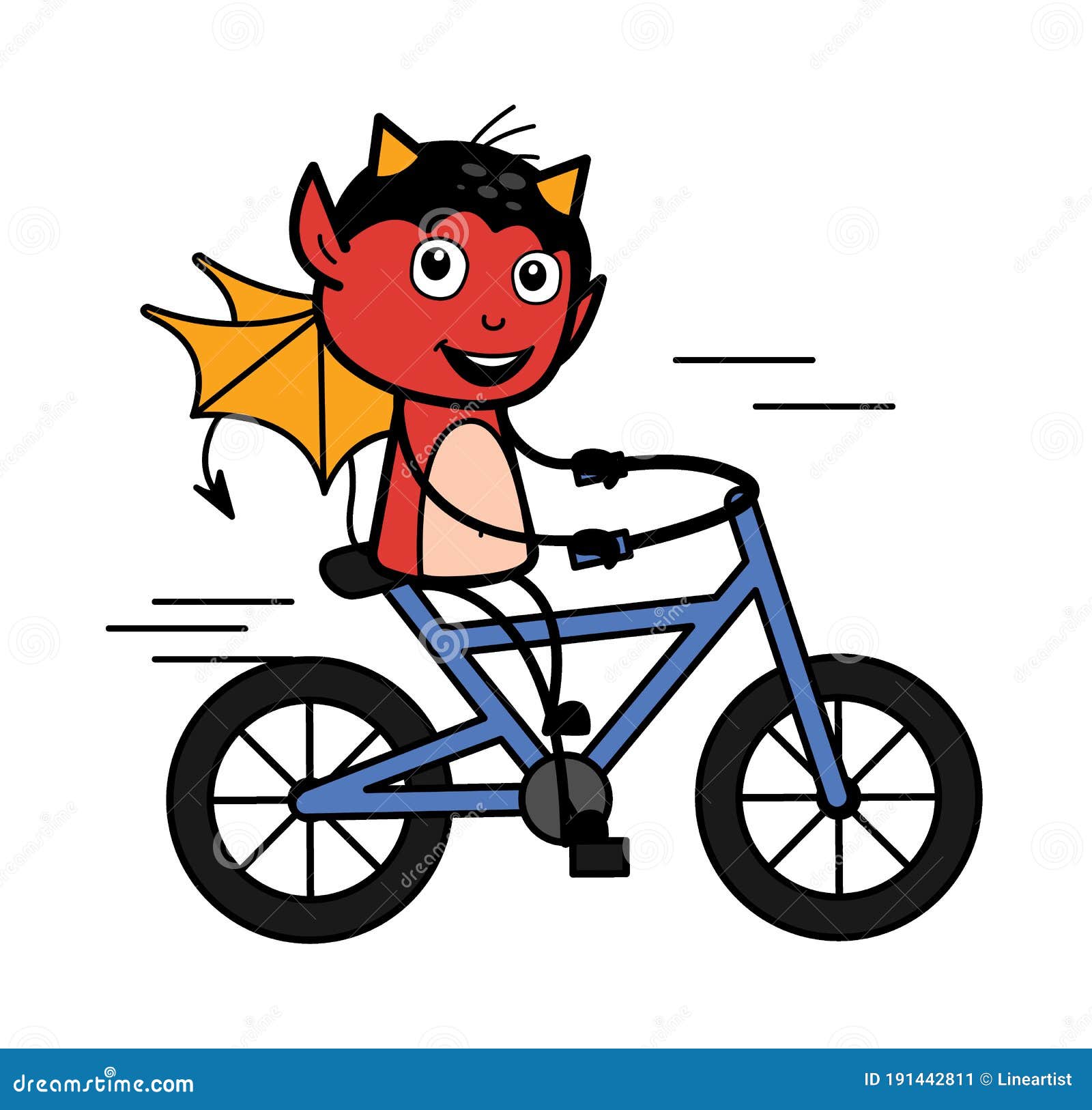 Cartoon Devil Riding Bicycle Stock Illustration - Illustration of ...