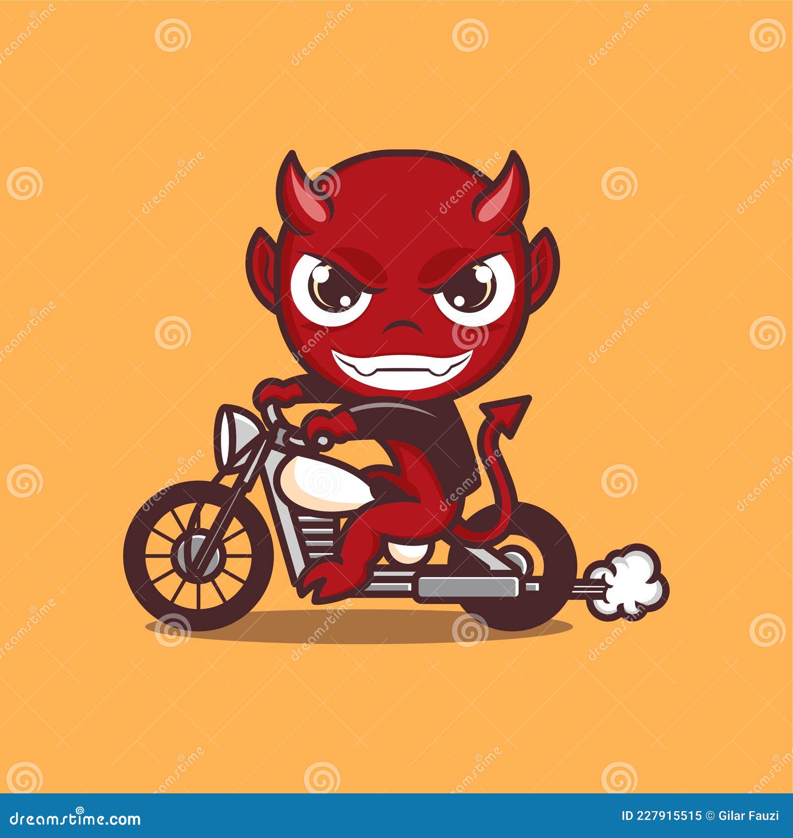 Cute devil bikers stock vector. Illustration of halloween - 227915515