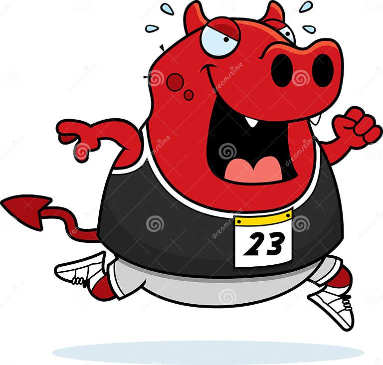Cartoon Devil Running Race stock vector. Illustration of cartoon - 52057666