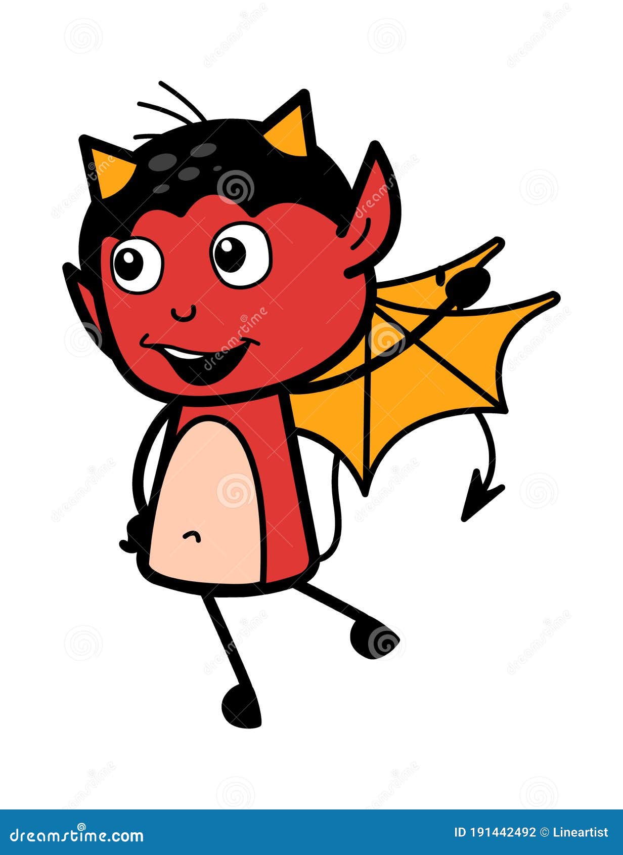 Cartoon Devil saying Hello stock illustration. Illustration of ...