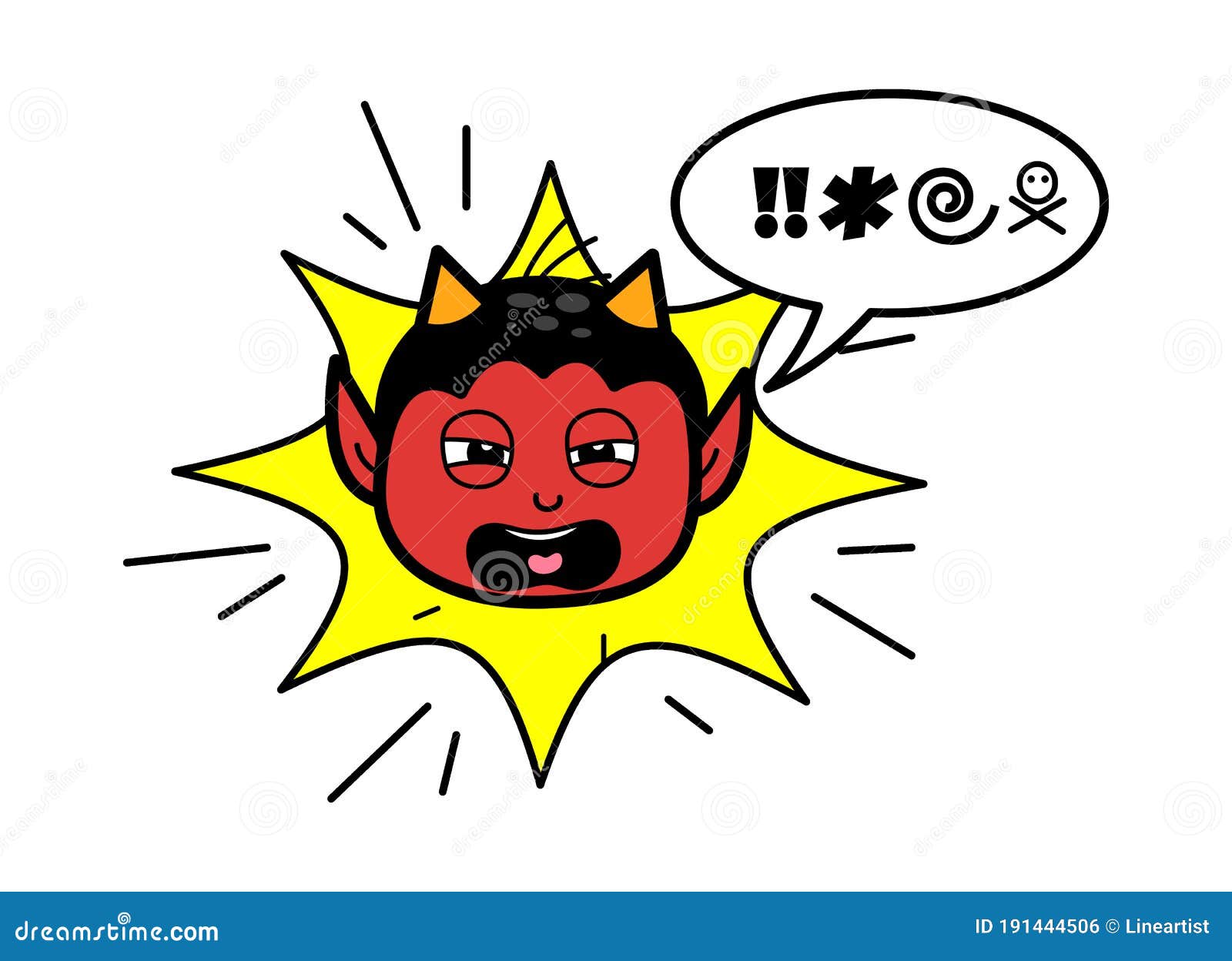 Cartoon Devil Shouting and Abusing Stock Illustration - Illustration of ...