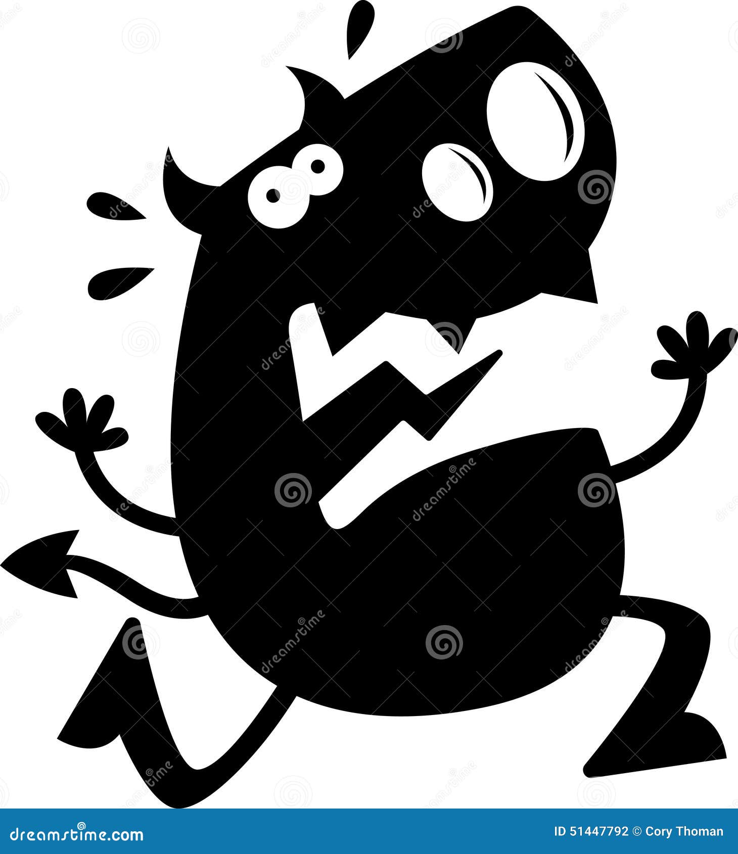 Cartoon Devil Silhouette Afraid Stock Vector - Illustration of cartoon ...