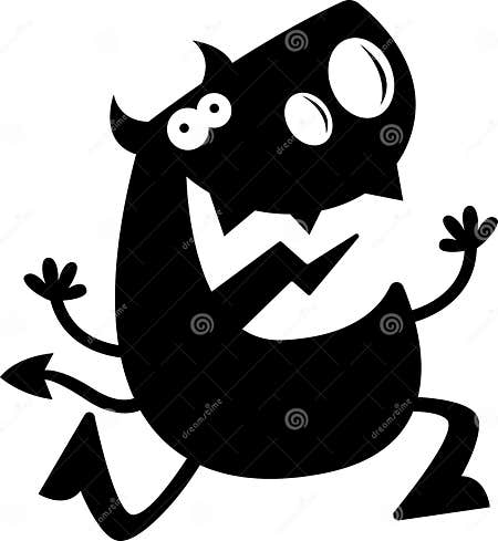 Cartoon Devil Silhouette Running Stock Vector - Illustration of white ...