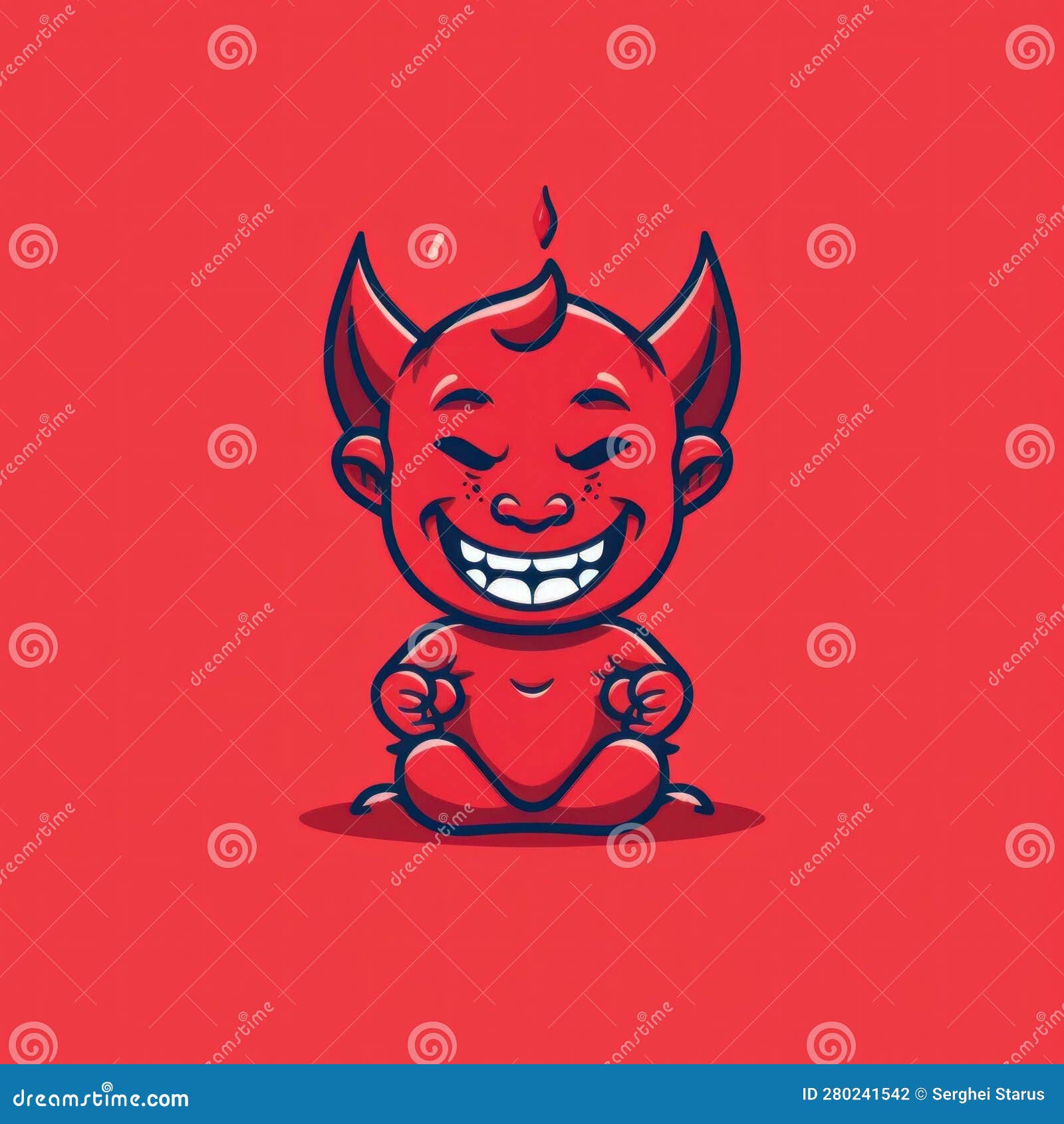 A Cartoon Devil Sitting on the Ground. Generative AI Image. Stock ...