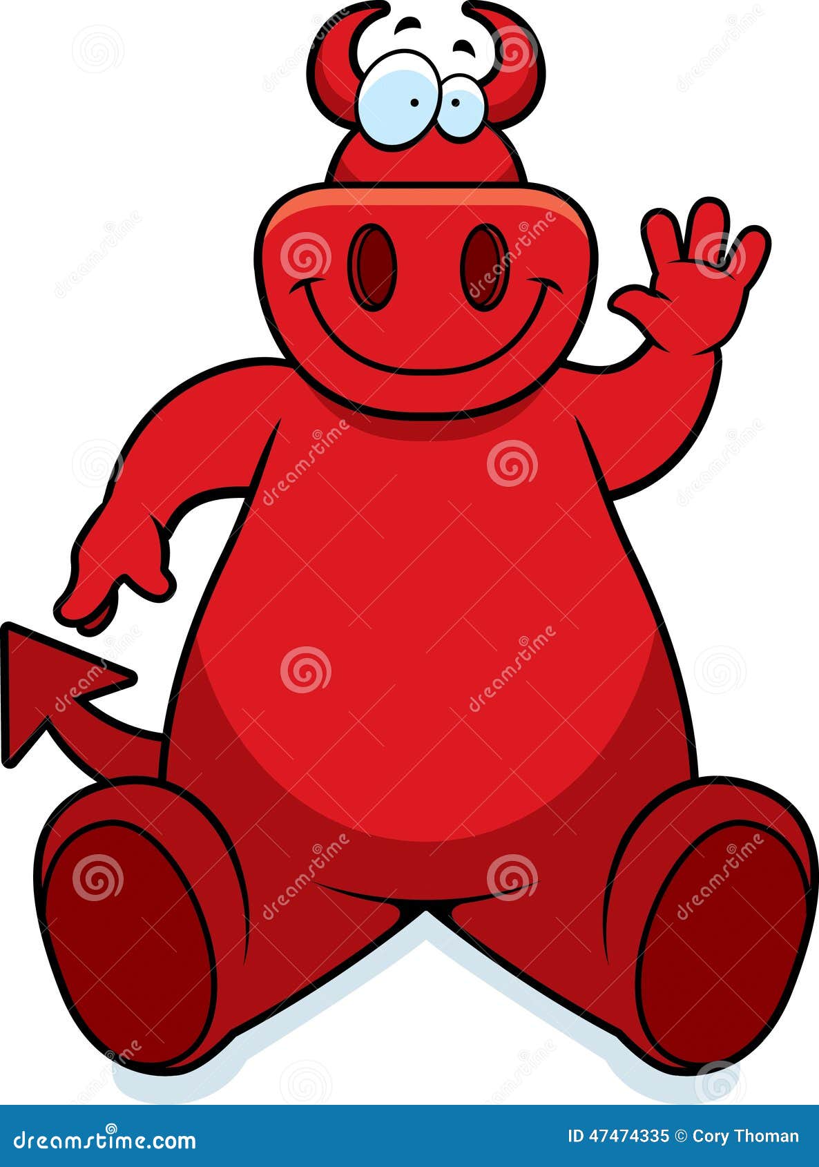 Cartoon Devil Sitting stock vector. Illustration of animal - 47474335