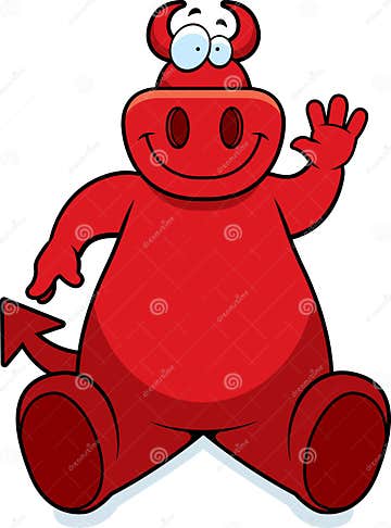 Cartoon Devil Sitting stock vector. Illustration of animal - 47474335