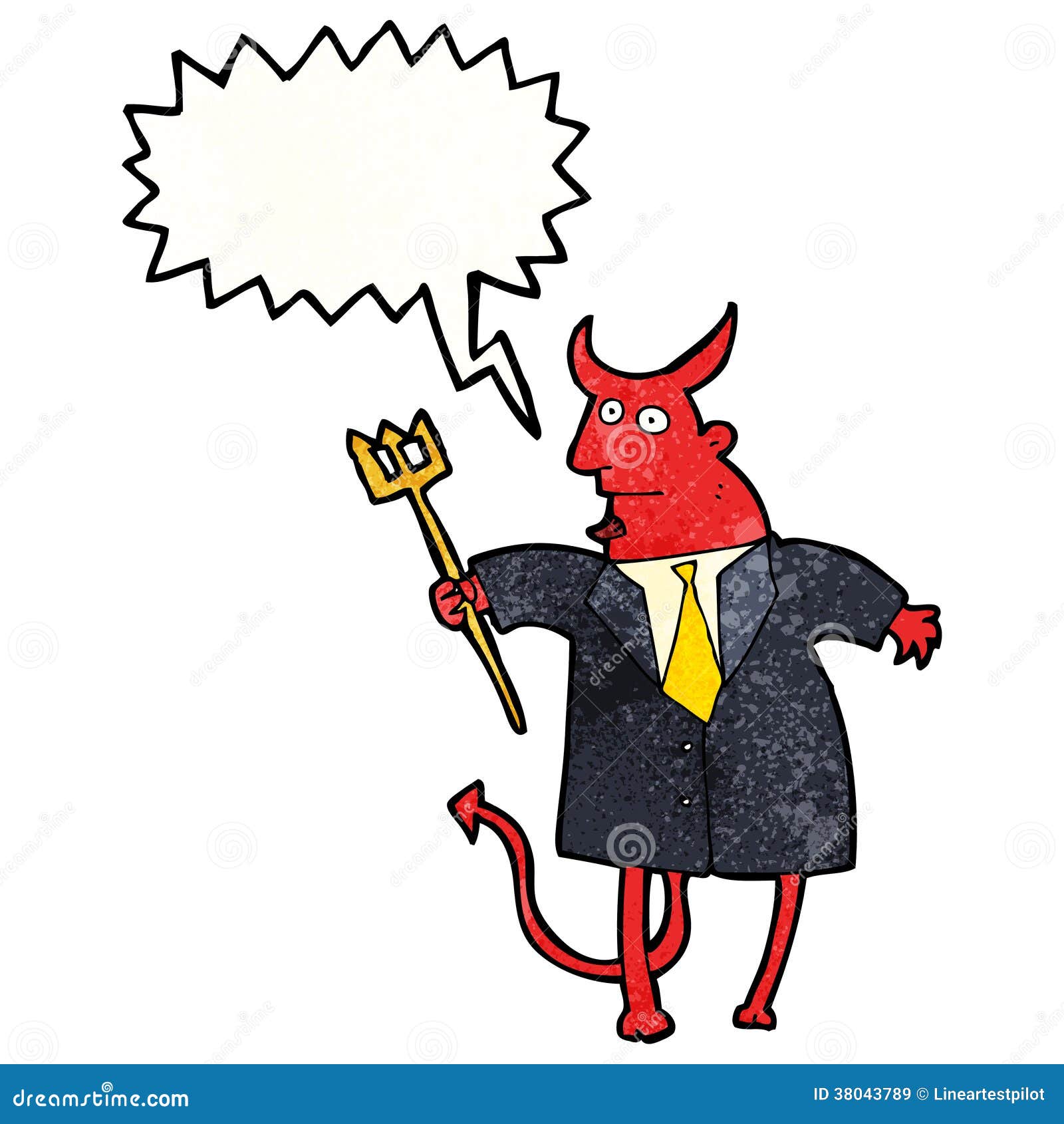 Cartoon Devil with Speech Bubble Stock Vector - Illustration of ...