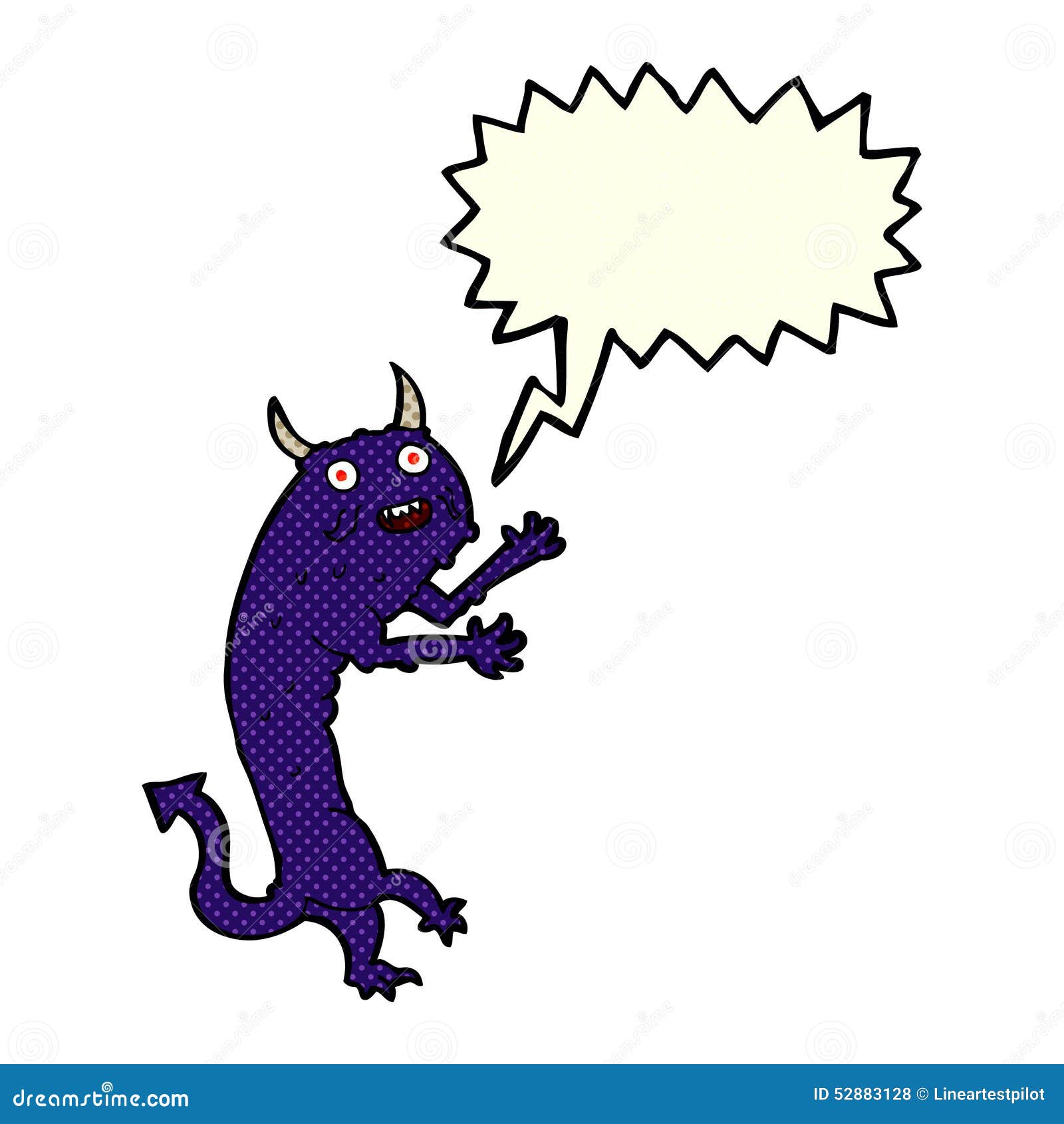 Cartoon Devil with Speech Bubble Stock Illustration - Illustration of ...