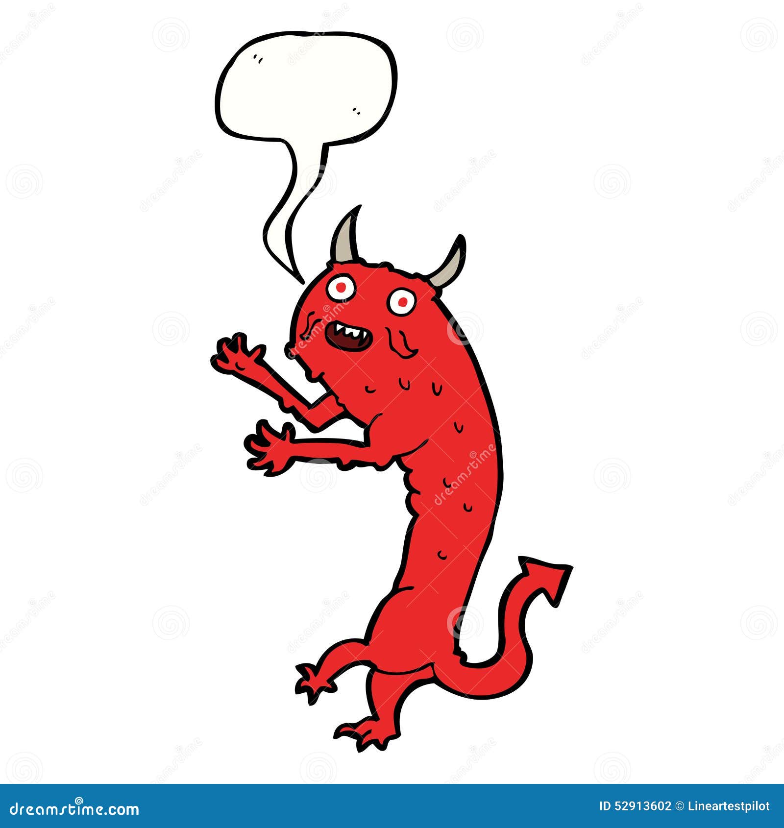 Cartoon Devil with Speech Bubble Stock Illustration - Illustration of ...