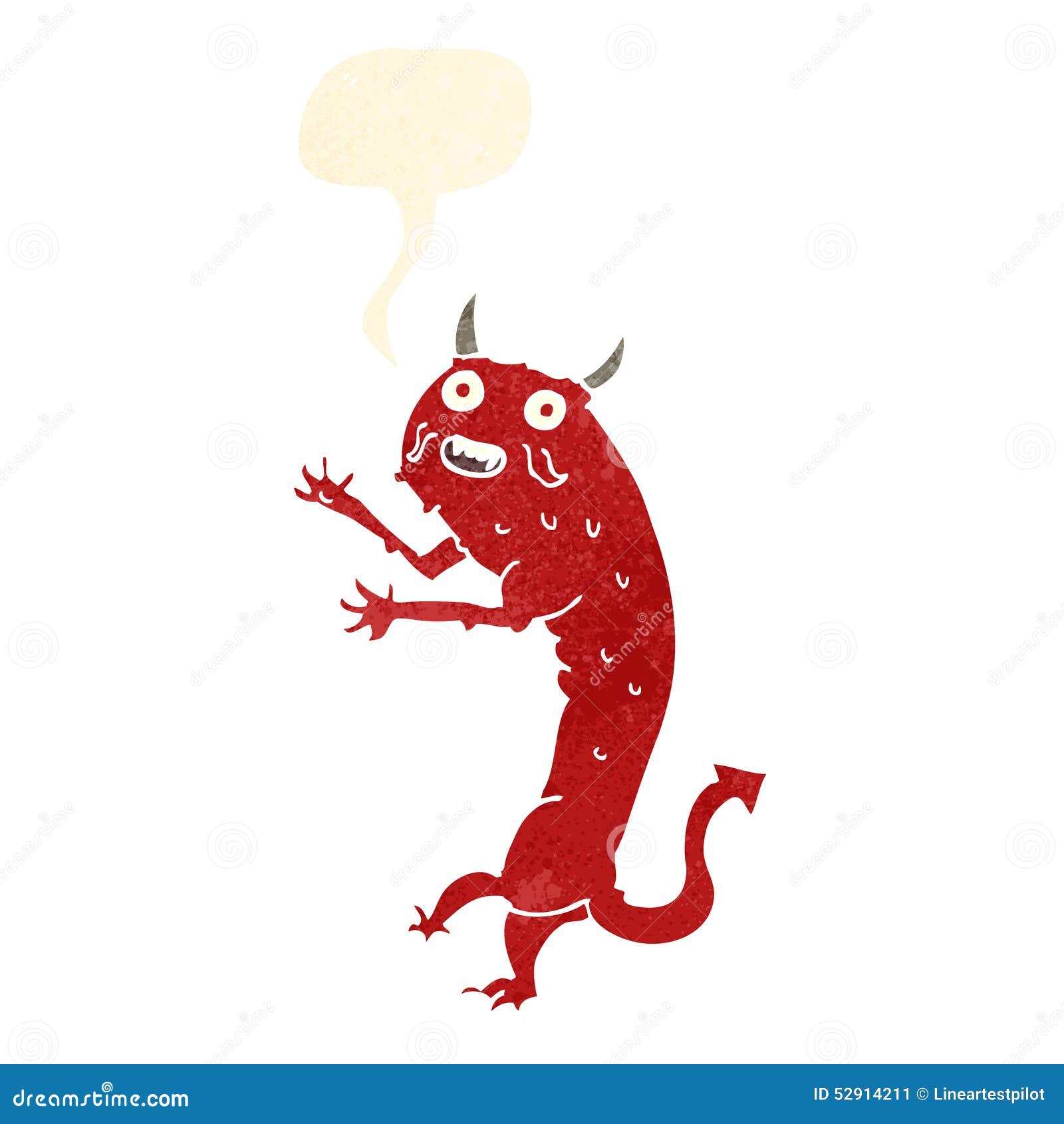 Cartoon Devil with Speech Bubble Stock Illustration - Illustration of ...