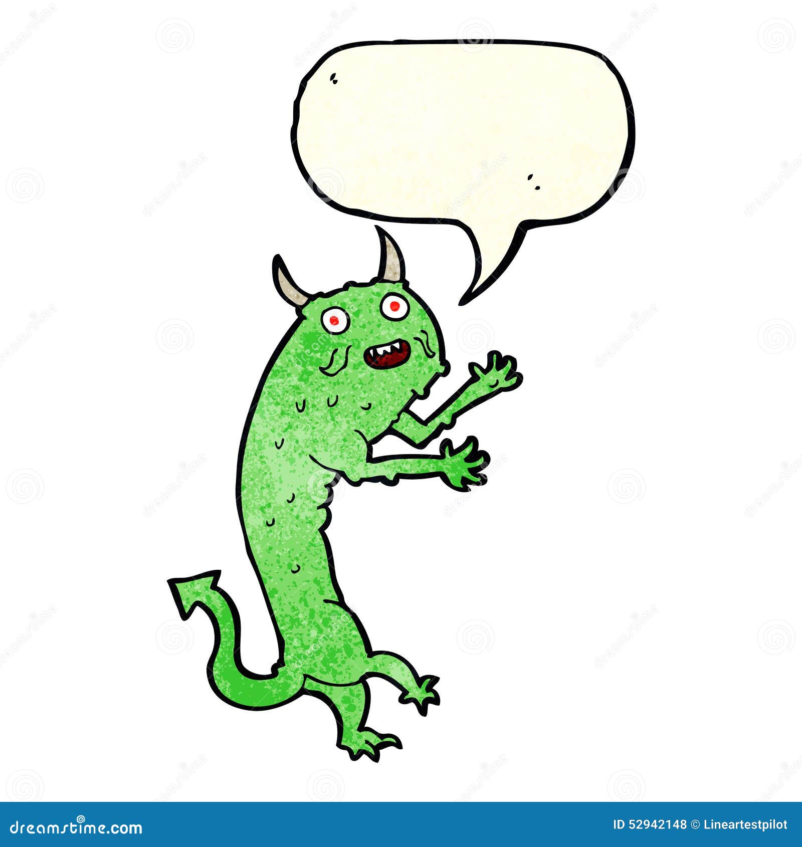 Cartoon Devil with Speech Bubble Stock Illustration - Illustration of ...