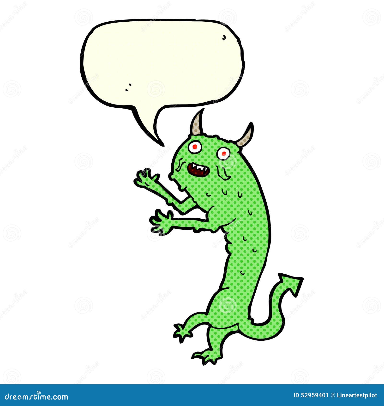 Cartoon Devil with Speech Bubble Stock Illustration - Illustration of ...