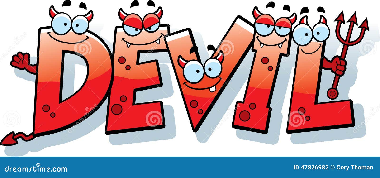 Cartoon Devil Text stock vector. Illustration of graphic - 47826982