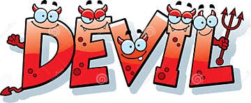 Cartoon Devil Text stock vector. Illustration of graphic - 47826982