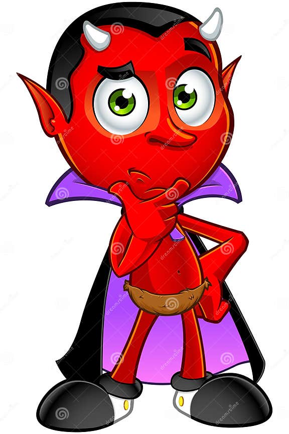 Cartoon Devil - Thinking stock vector. Illustration of devil - 78221409