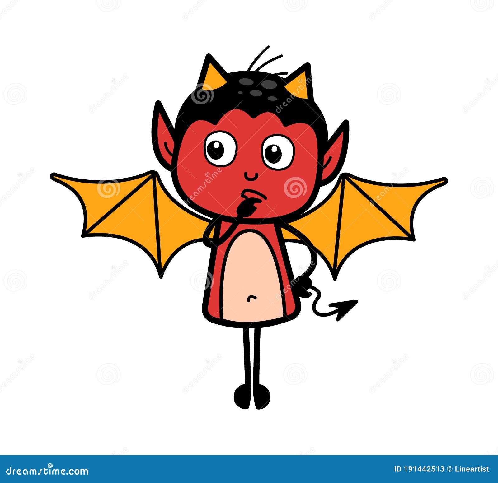 Cartoon Devil Thinking Seriously Stock Illustration - Illustration of ...