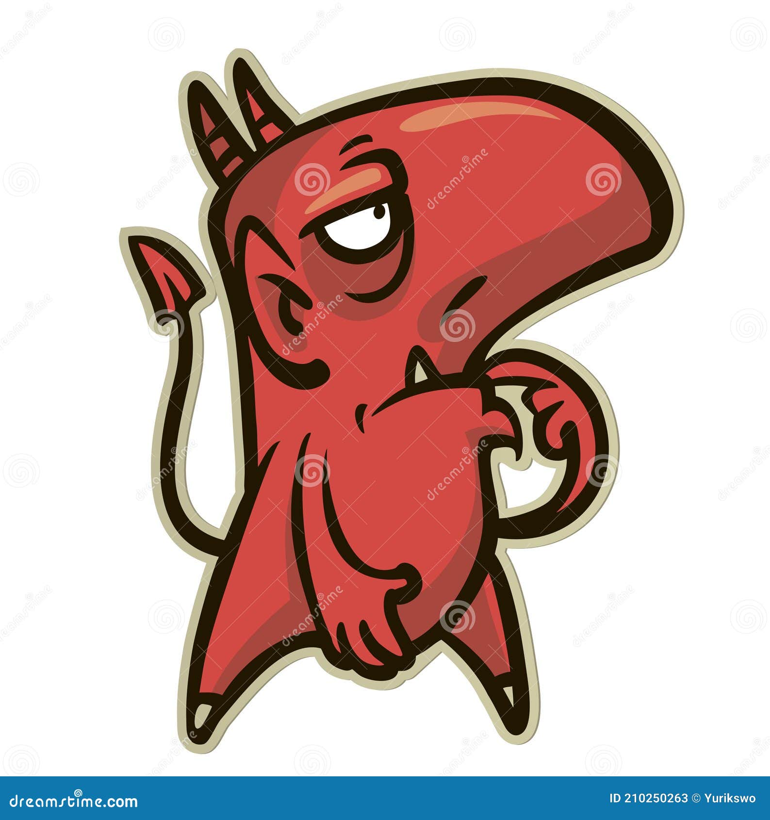 Cartoon devil vector stock vector. Illustration of head - 210250263