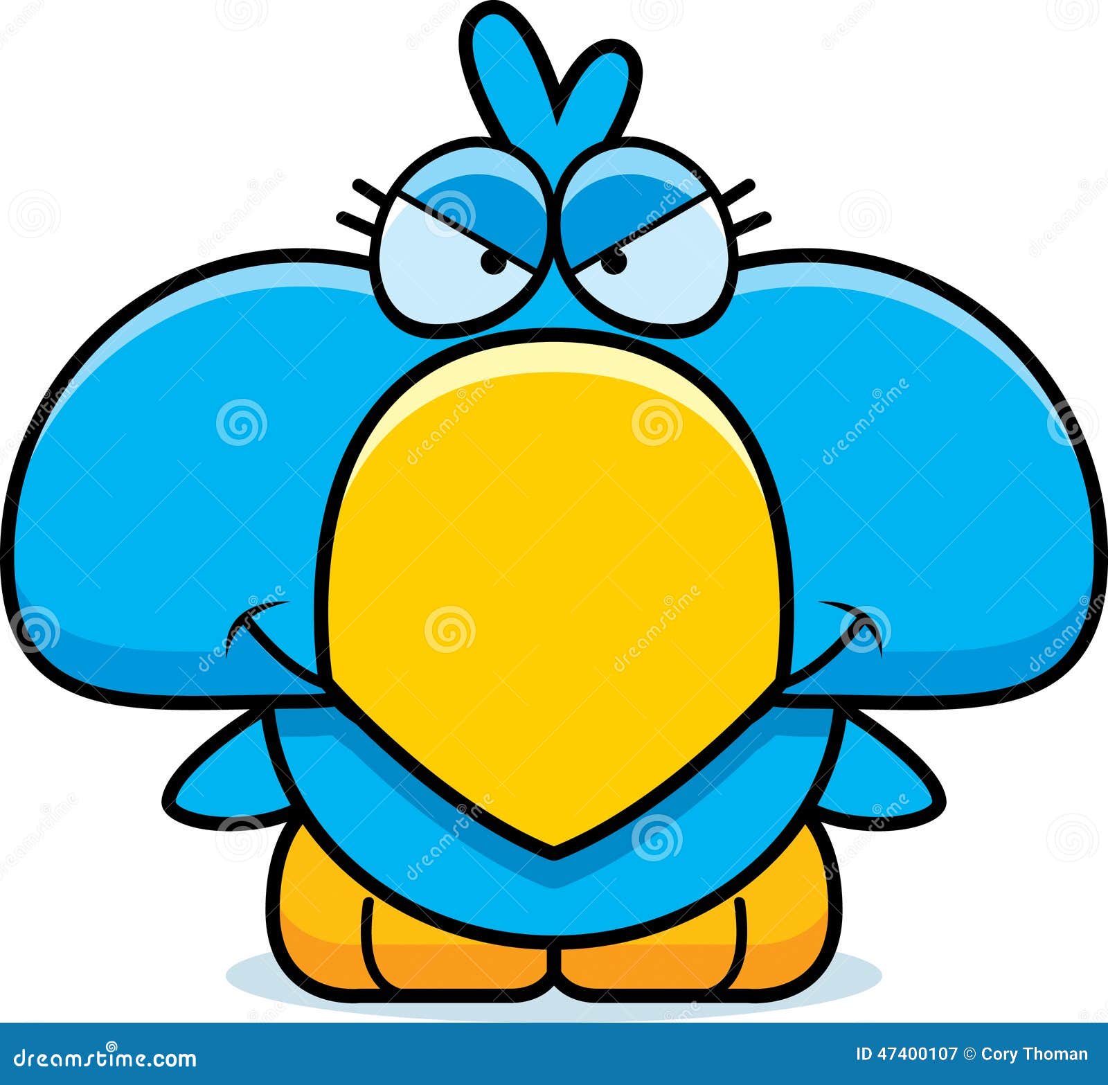 Cartoon Devious Blue Bird stock vector. Illustration of devious - 47400107