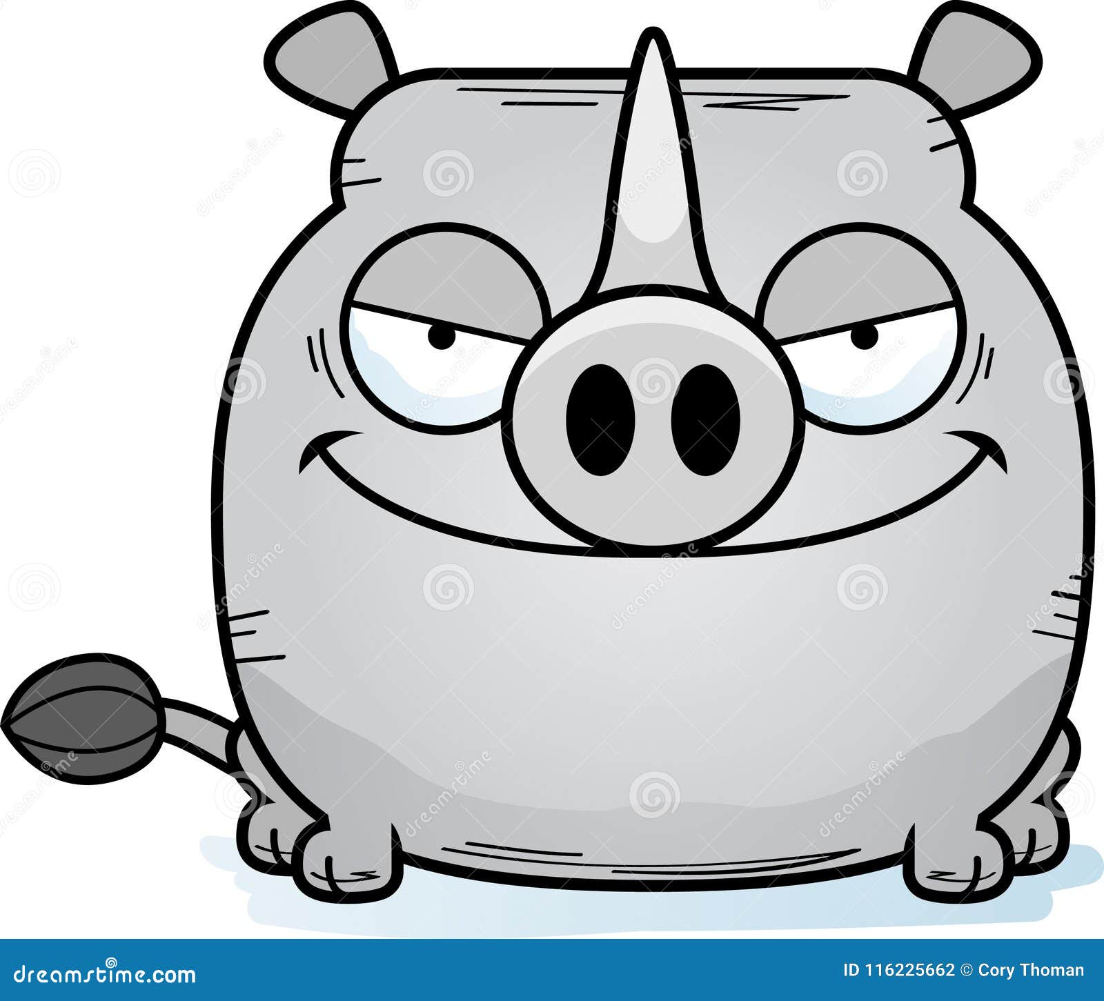 Cartoon Devious Rhinoceros stock vector. Illustration of calf - 116225662