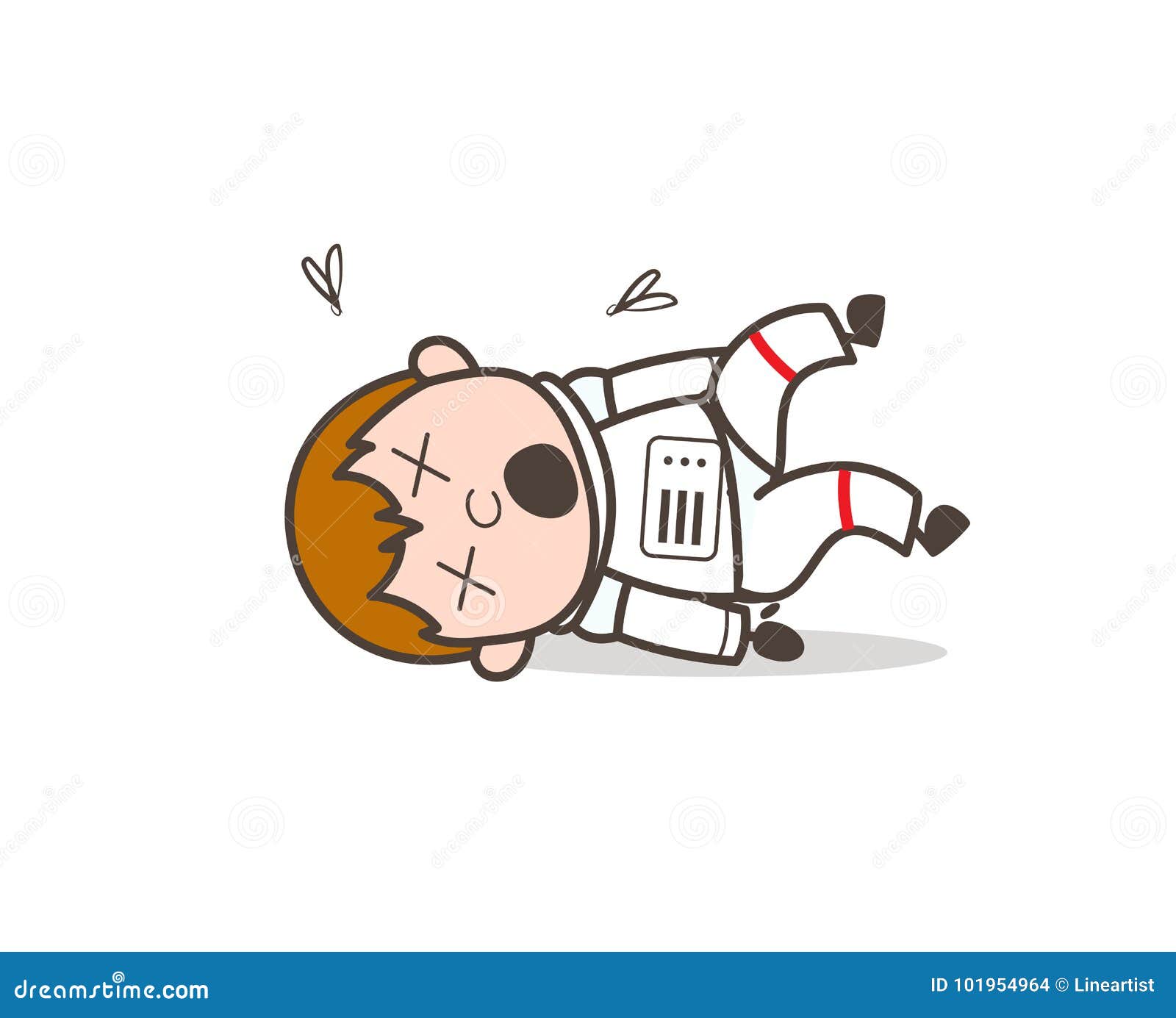 Cartoon Died Astronaut Vector Illustration Stock Illustration ...